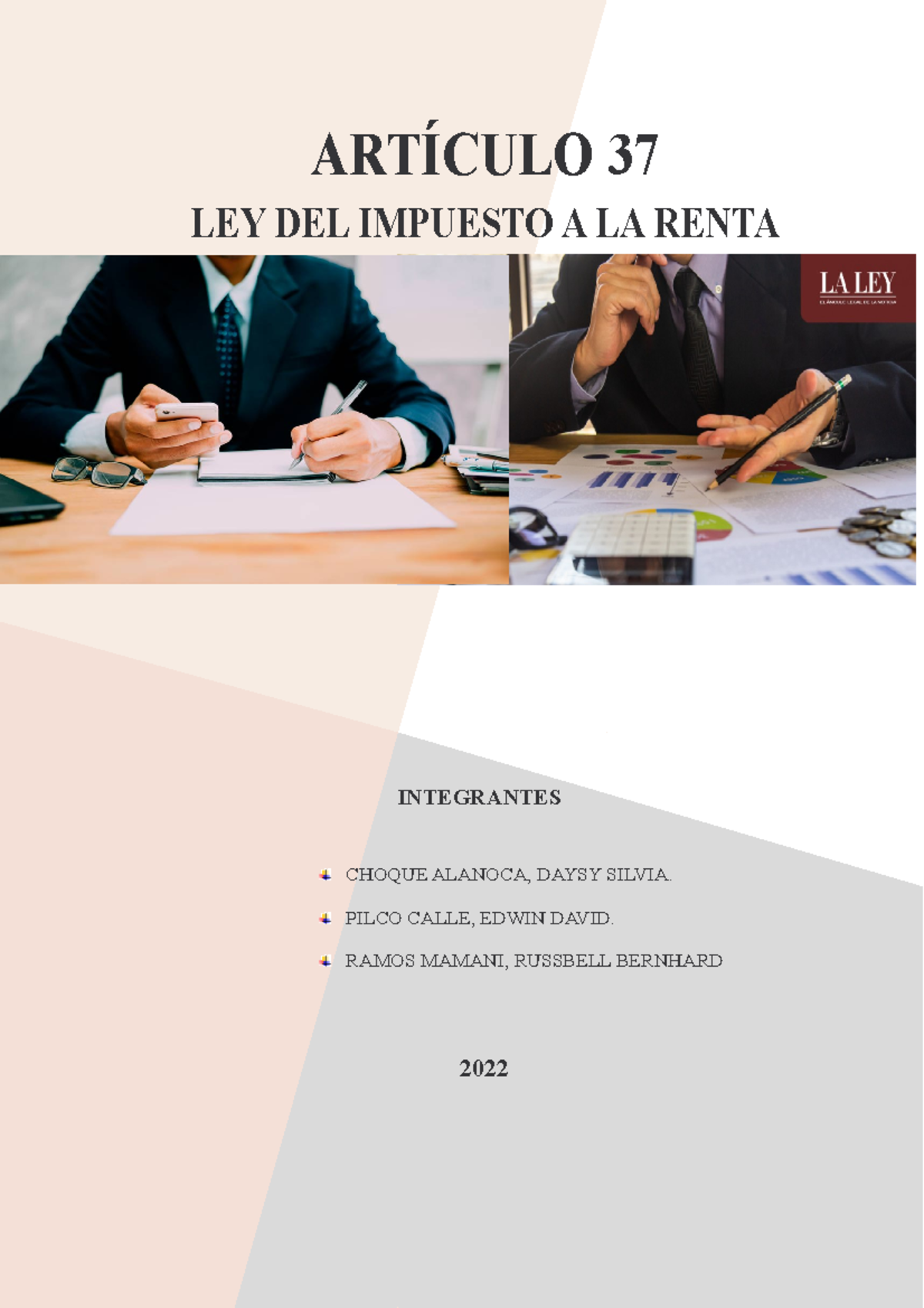 Análisis del Artículo 37 de la Ley del Impuesto a la Renta (LIR) - Studocu