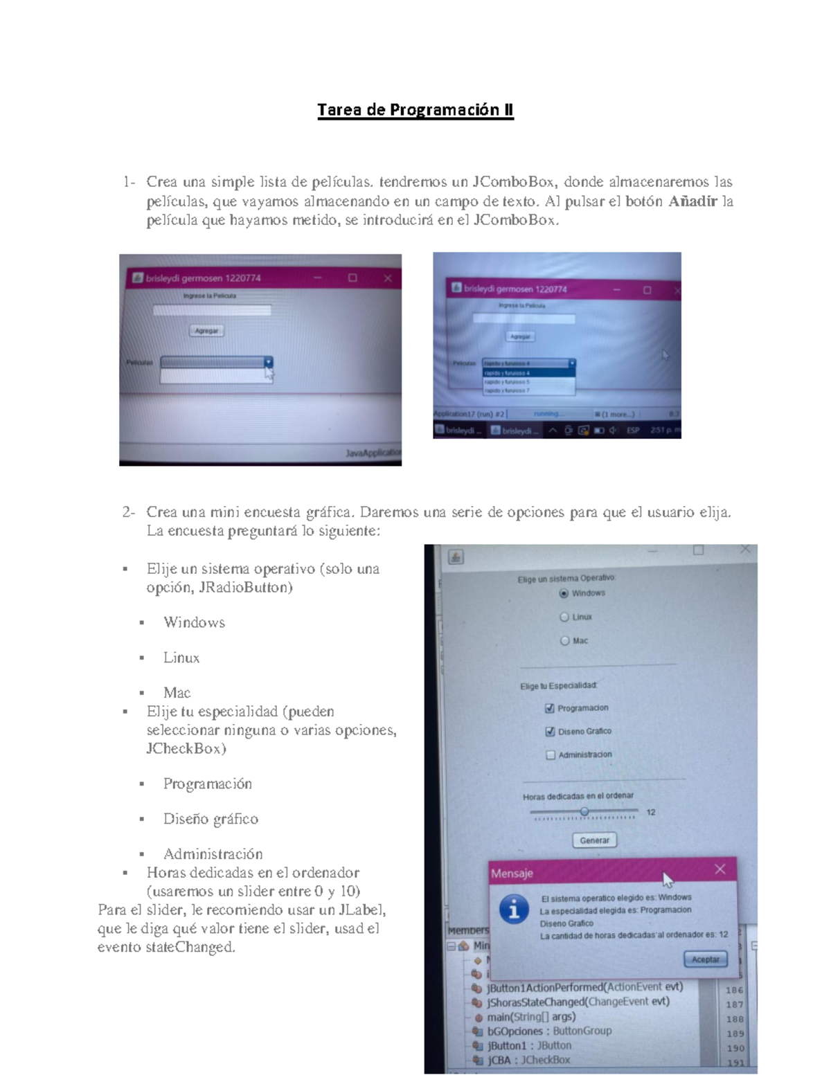 Tarea de Programación II con interfaces graficas (1) - Tarea de ...
