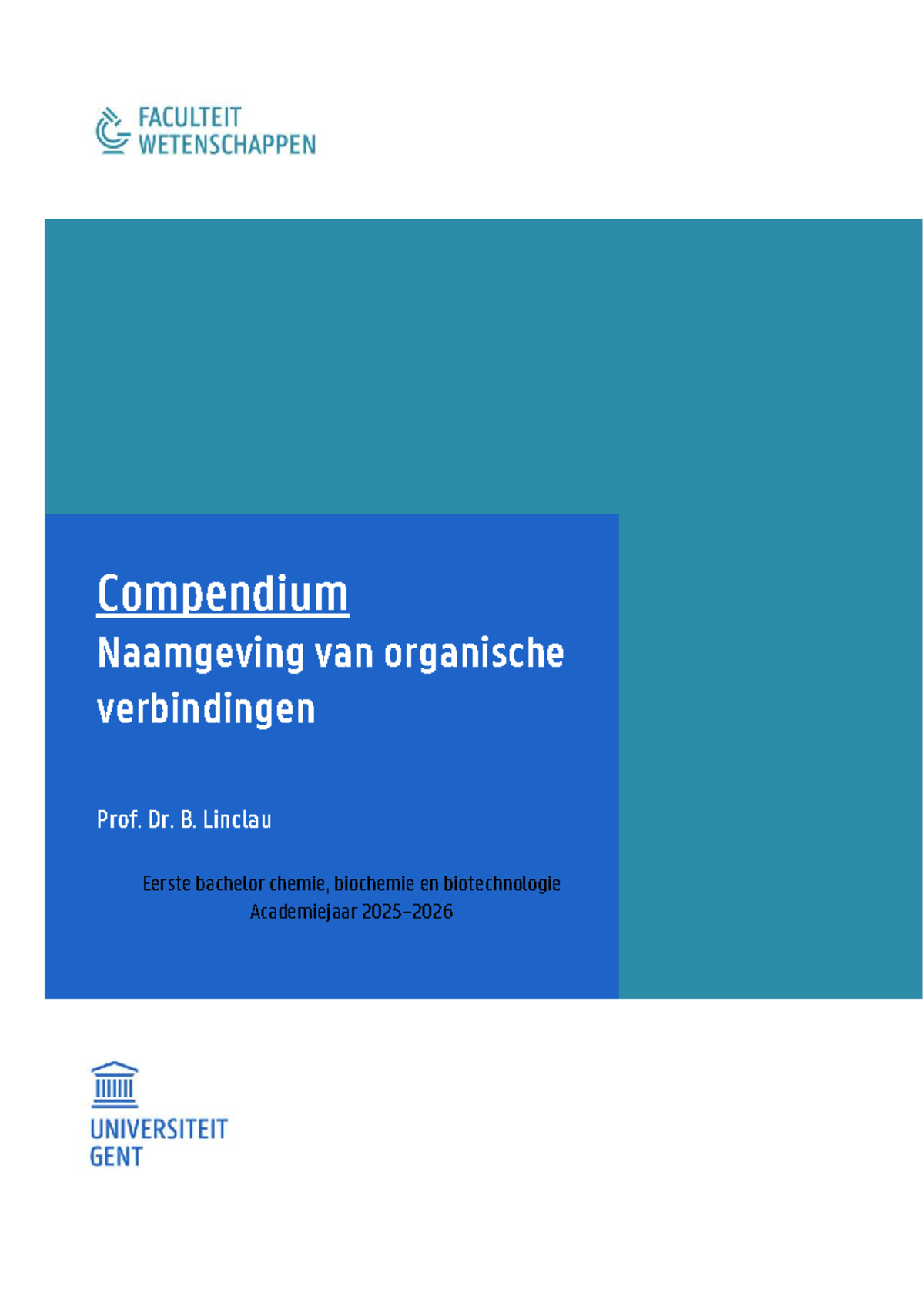 Compendium Naamgeving van Organische Verbindingen 2025-2026 - Studocu