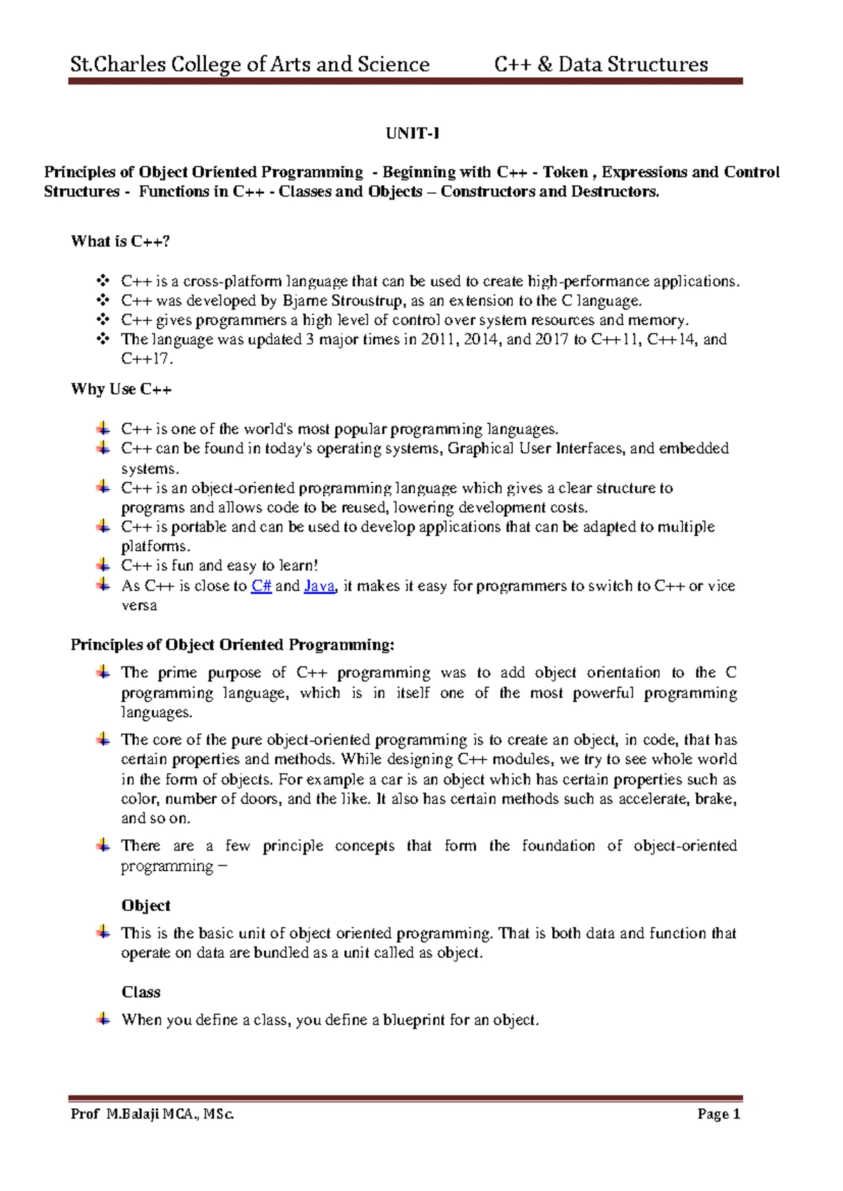 Mathematical Foundation 1 For Bca Lecture Notes On Mathematical Foundations Of Computer