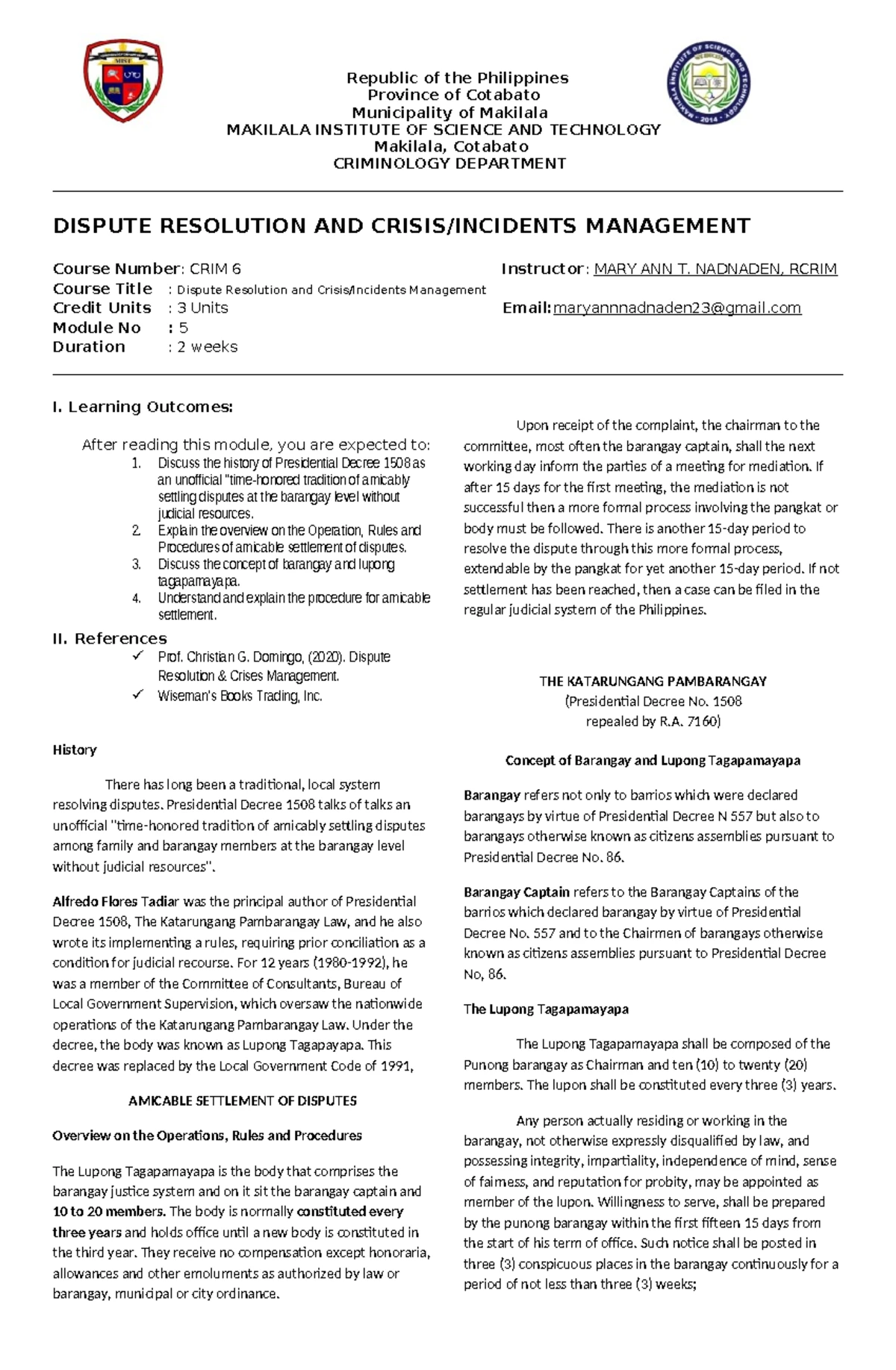 Progress Report on Mauling and Hacking Incident (DCPS-2) - Studocu