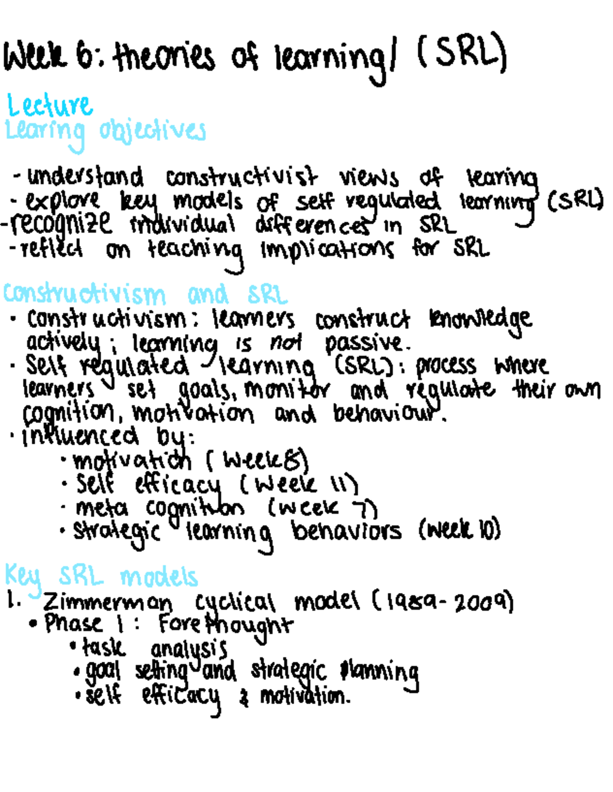 Self-Regulated Learning & Metacognition Strategies: Insights from Weeks ...