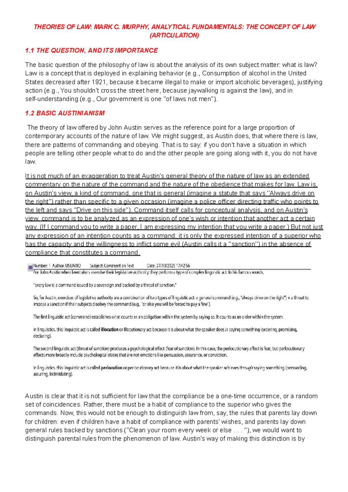 Theories of Law: Mark C. Murphy - Articulation Week 8 & 9 Notes - Studocu