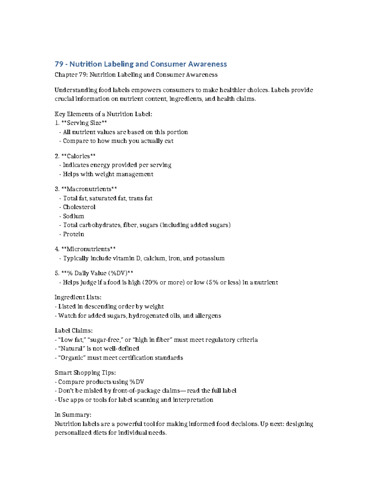 79 - Nutrition Labeling & Consumer Awareness: Key Insights for ...