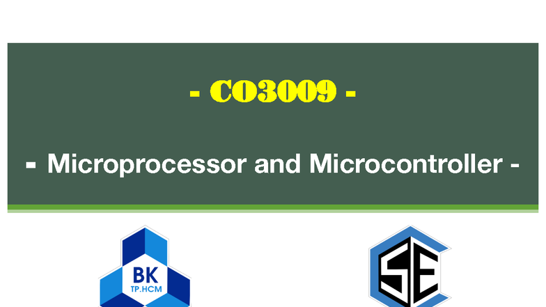 CO3009 Microprocessor and Microcontroller Lecture Notes Overview - Studocu