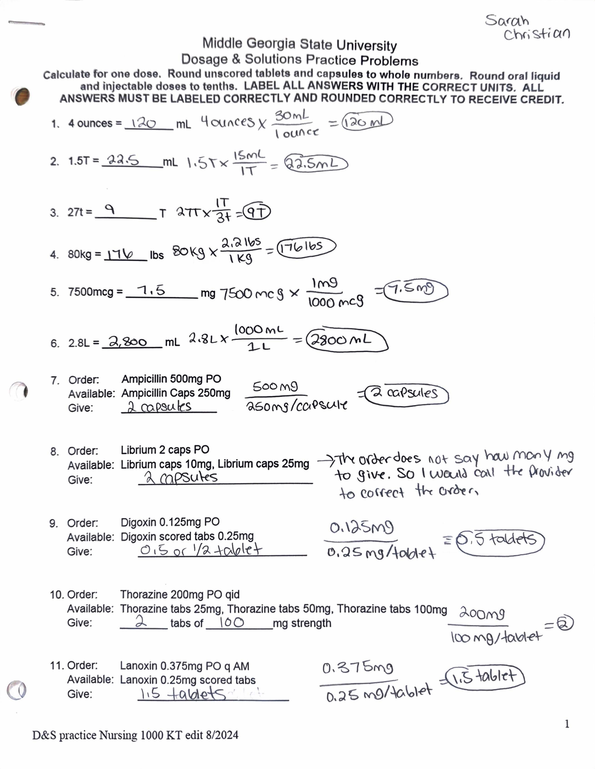 Dosage Calculation Practice Problems - NURS 101 Final Exam - Studocu