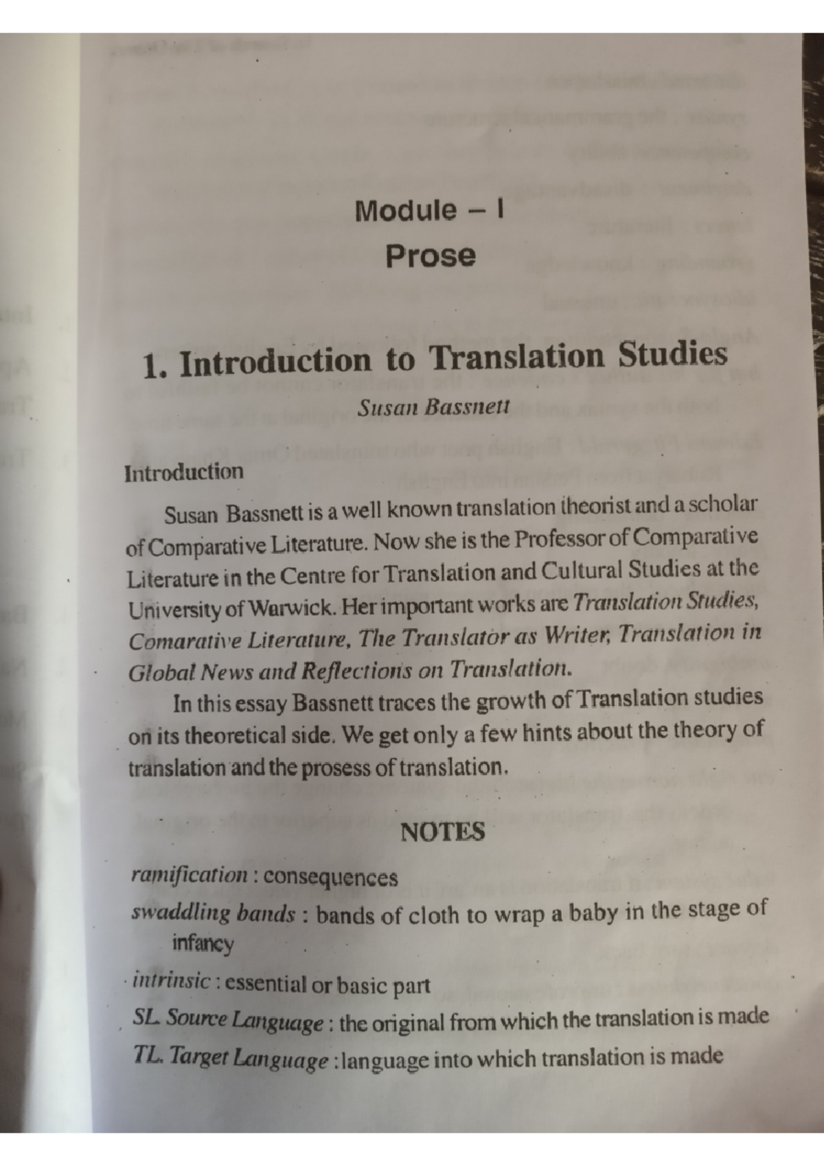 Module I Prose 1: Introduction to Translation Studies - Key Insights ...