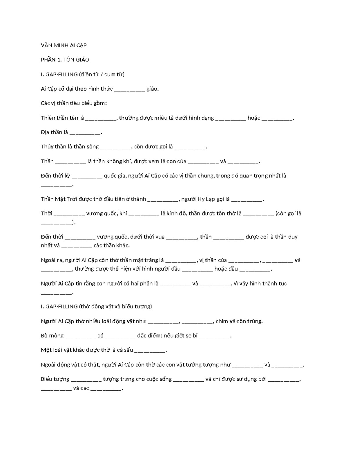 VĂN MINH AI CẬP PHẦN 1: TÔN GIÁO VÀ KIM TỰ THÁP - Studocu