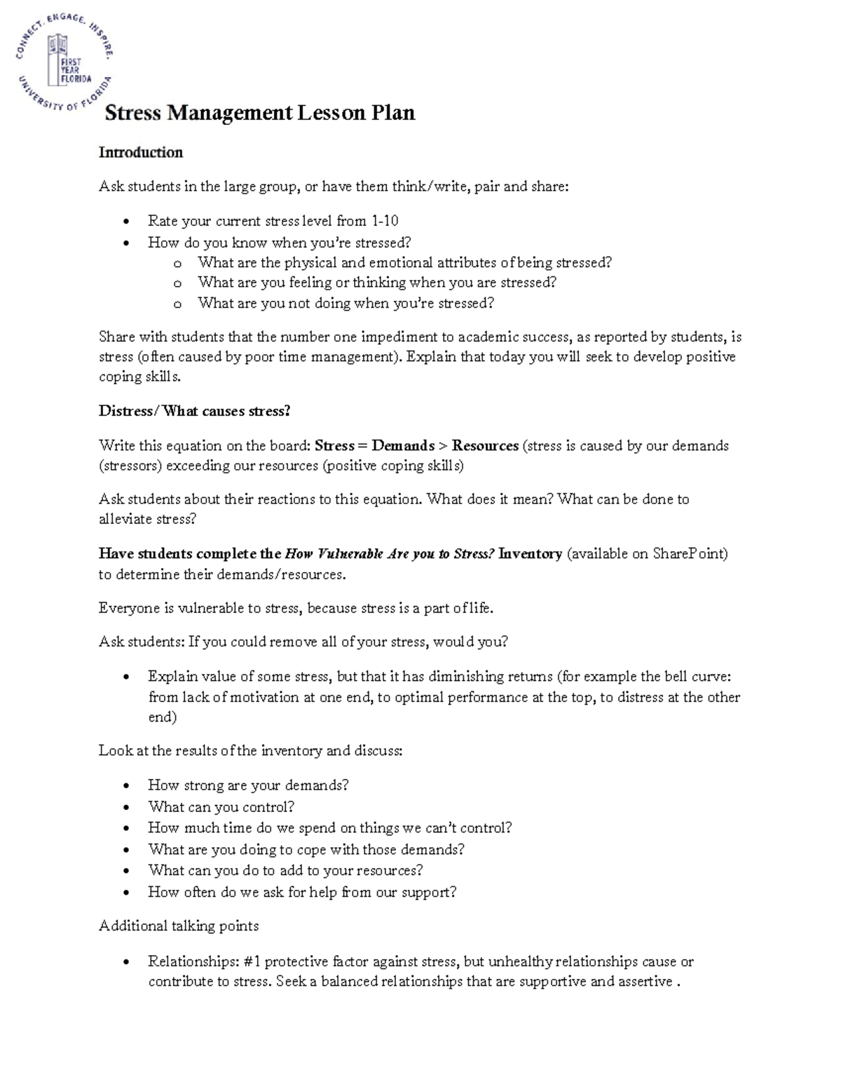 Stress Management Lesson Plan: Coping Skills & Strategies for Students ...