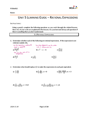 Pre-Calculus - Grade: 12 - High School - Canada - Studocu