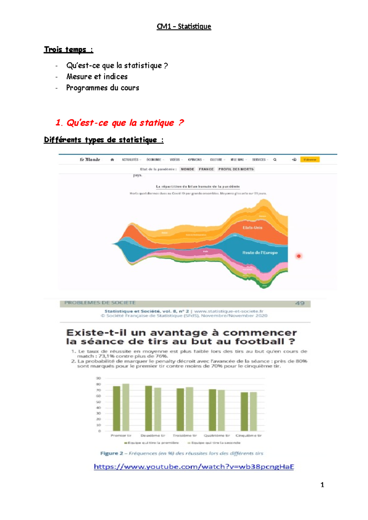 CM1 - Statistique - Notes de Cours et Concepts Fondamentaux - Studocu