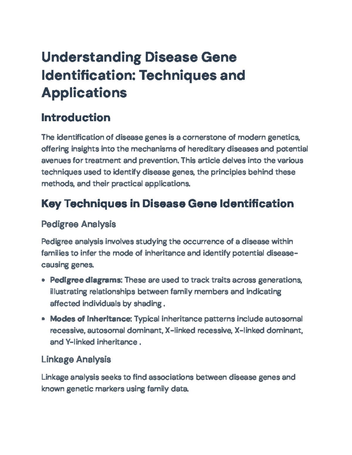 Understanding Disease Gene Identification Techniques and Applications ...