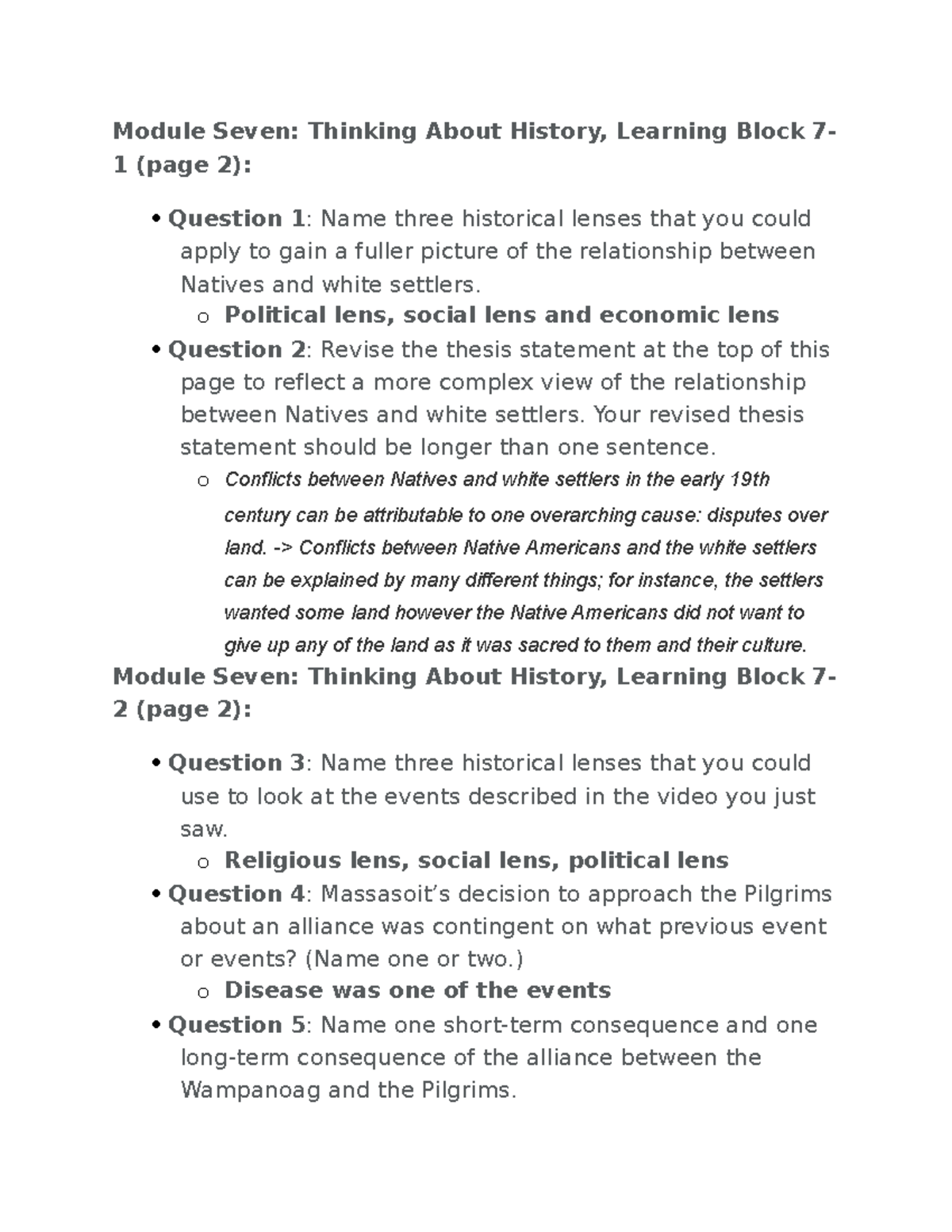 Module 7 Reflection: Analyzing Historical Relationships - Studocu