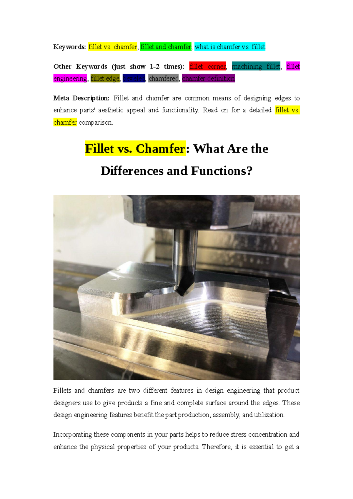Fillet vs. Chamfer Comparison - Essential Insights for Engineers - Studocu