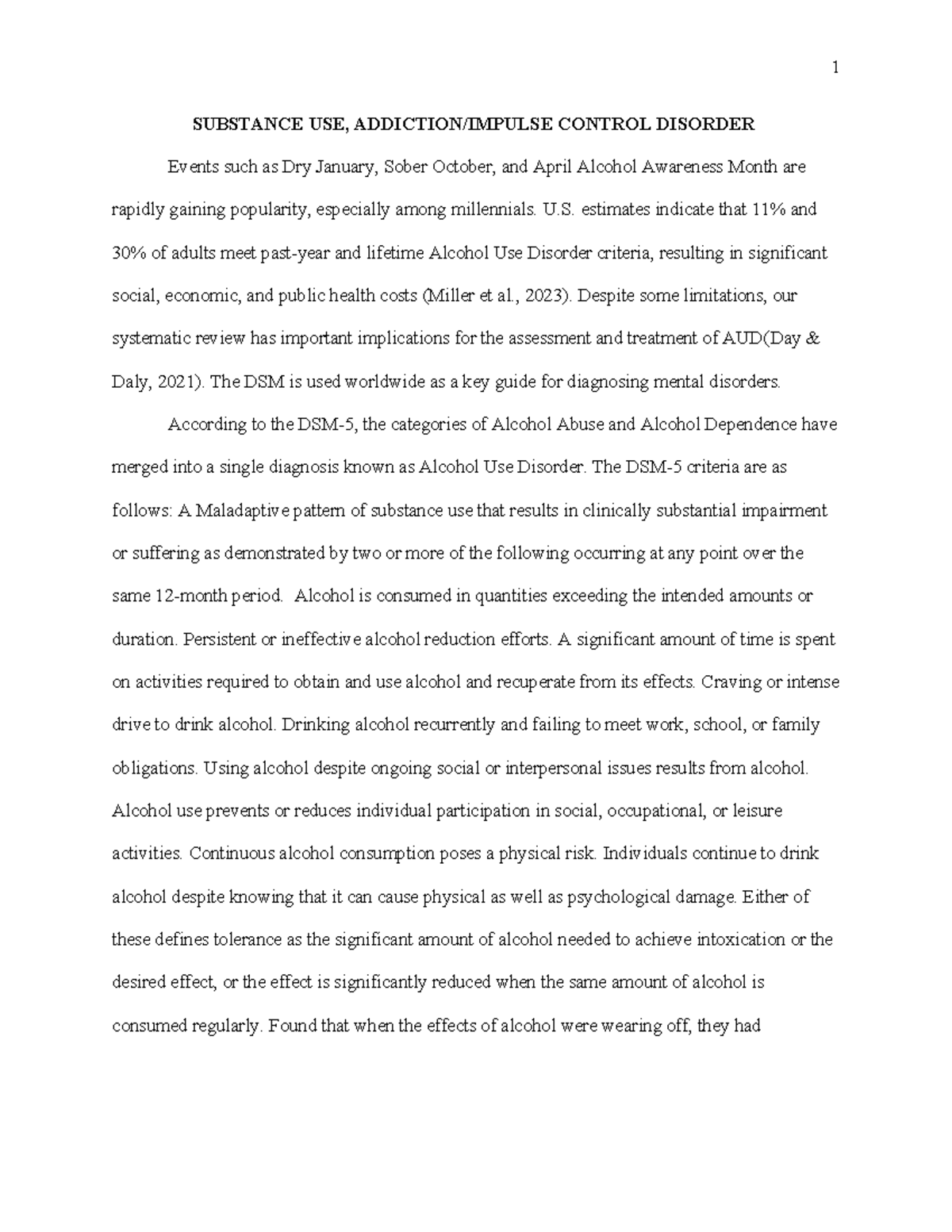 Substance Use & Addiction: Impulse Control Disorders Overview (AUD ...