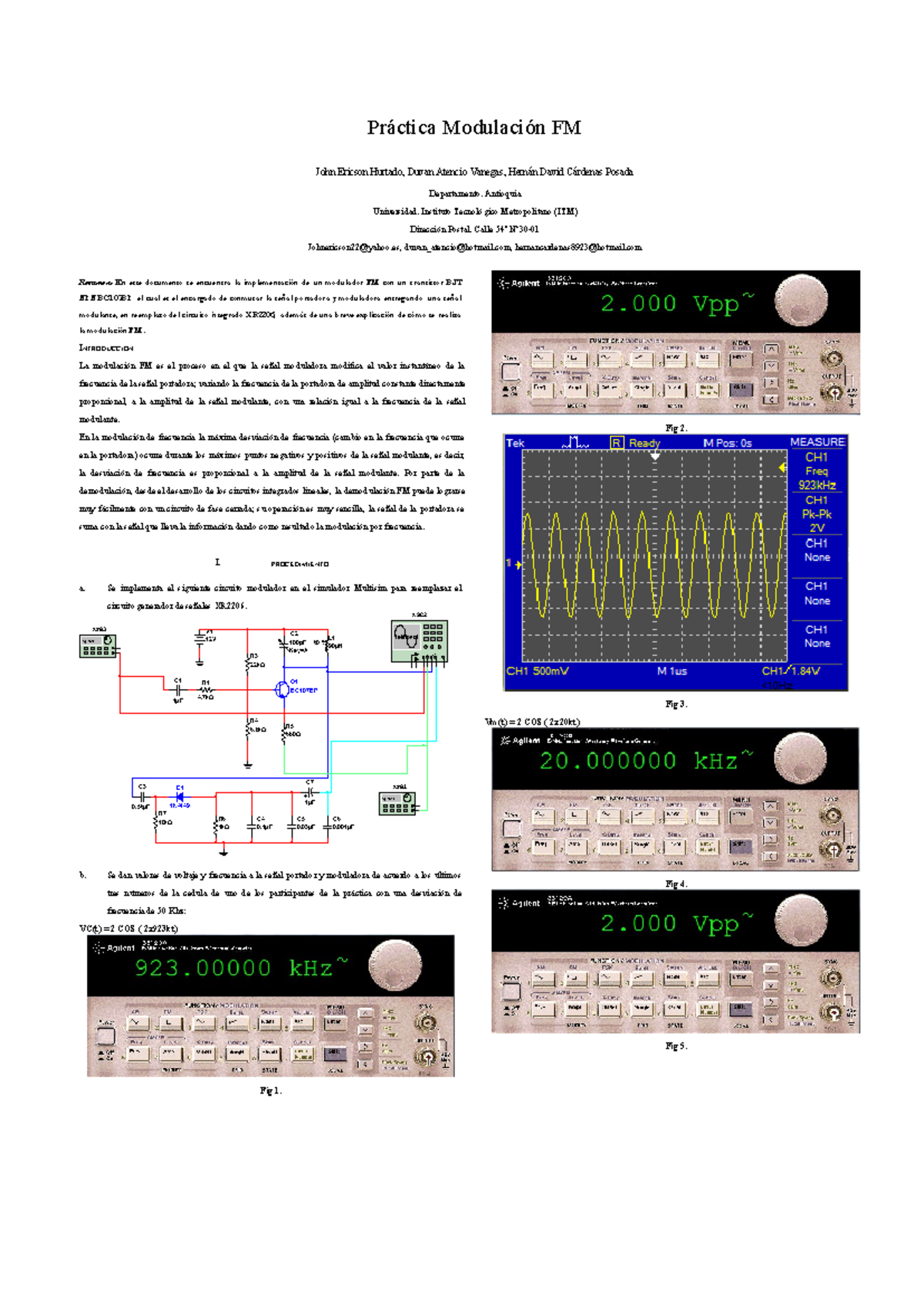 Práctica de Modulación FM - Implementación de Circuito con BC107BP ...