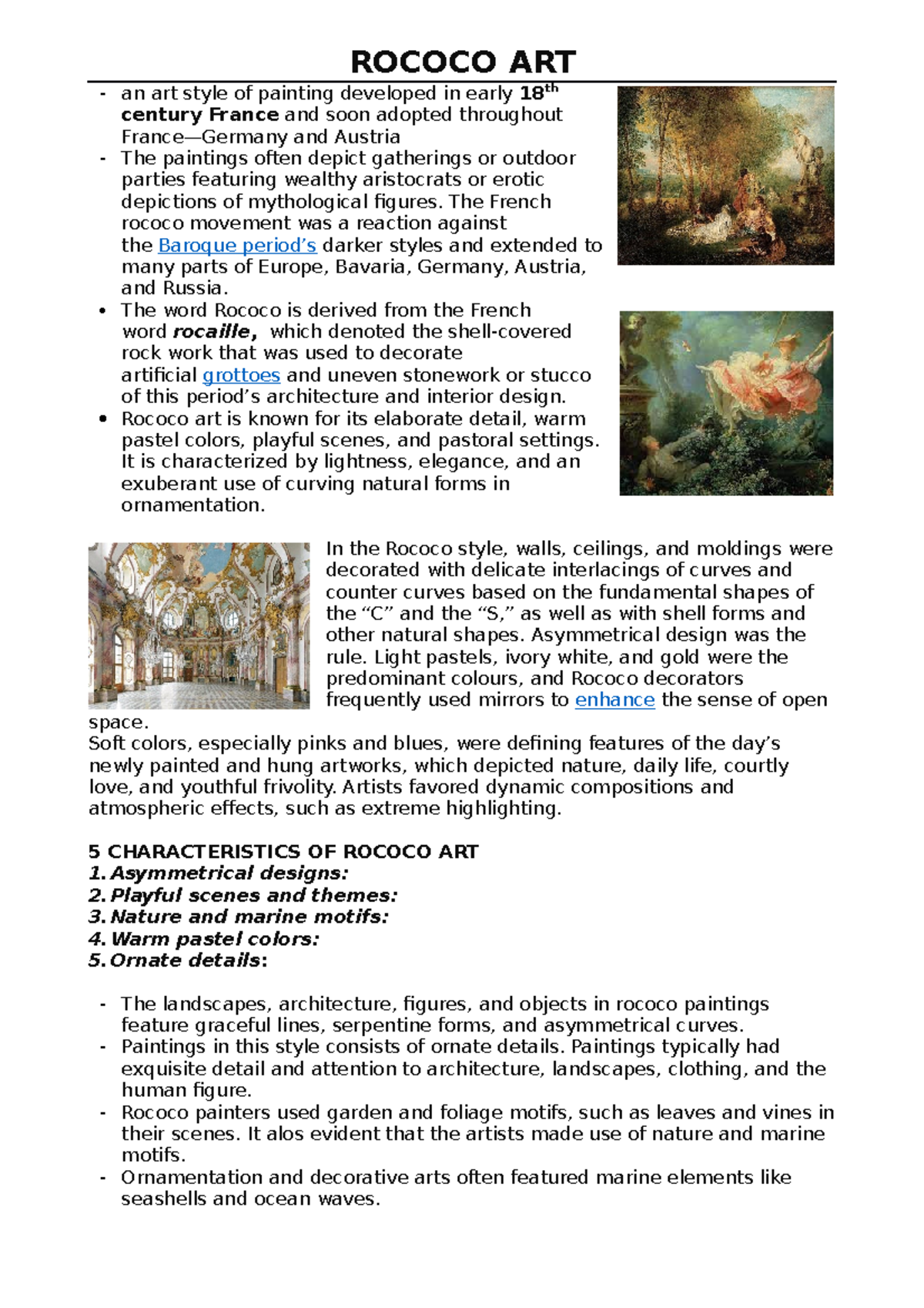 Rococo Art - ROCOCO ART an art style of painting developed in early 18 ...