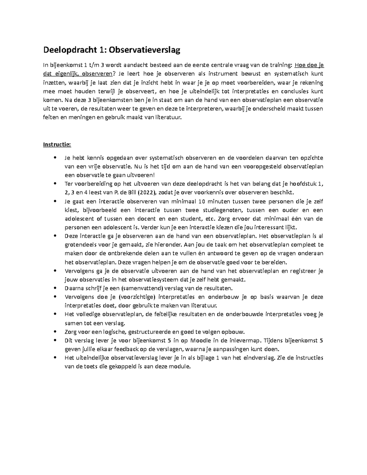 Observatieverslag Deelopdracht 1: Inzicht in Interacties 2022-2023 ...