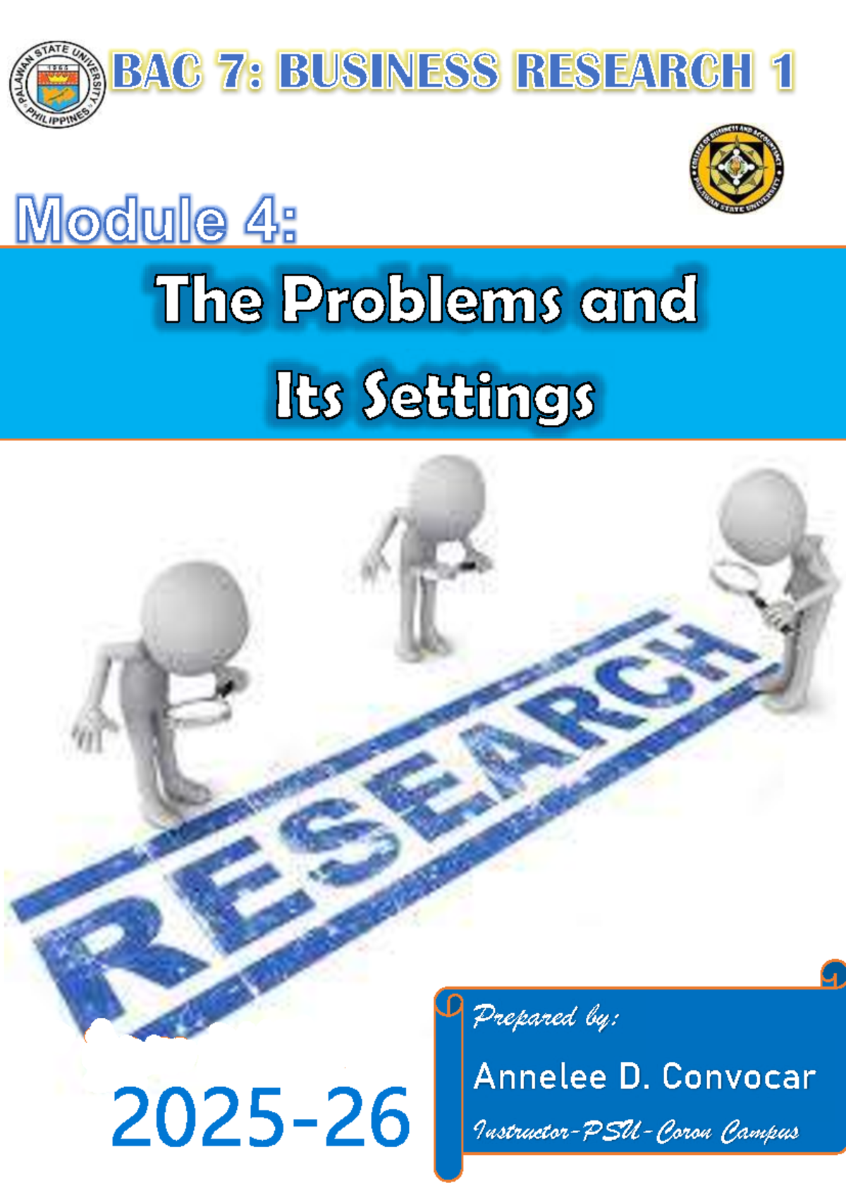 BAC 7 Module 4: The Problem and Its Settings Overview - Studocu