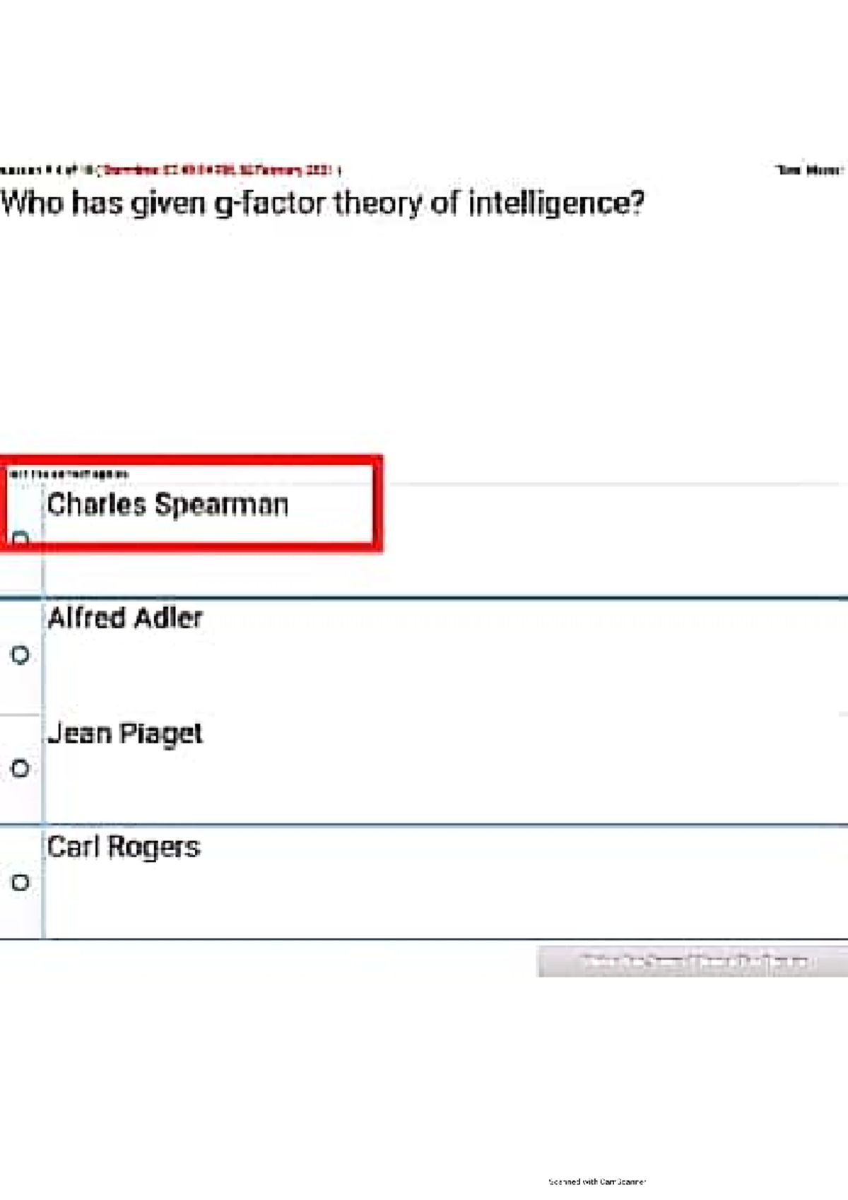 PSY631 Quiz No. 02 & 03: Intelligence Theory and Testing - Studocu