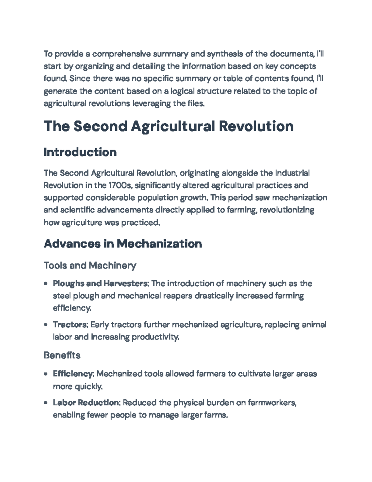 The Second Agricultural Revolution: Mechanization and Societal Impact ...