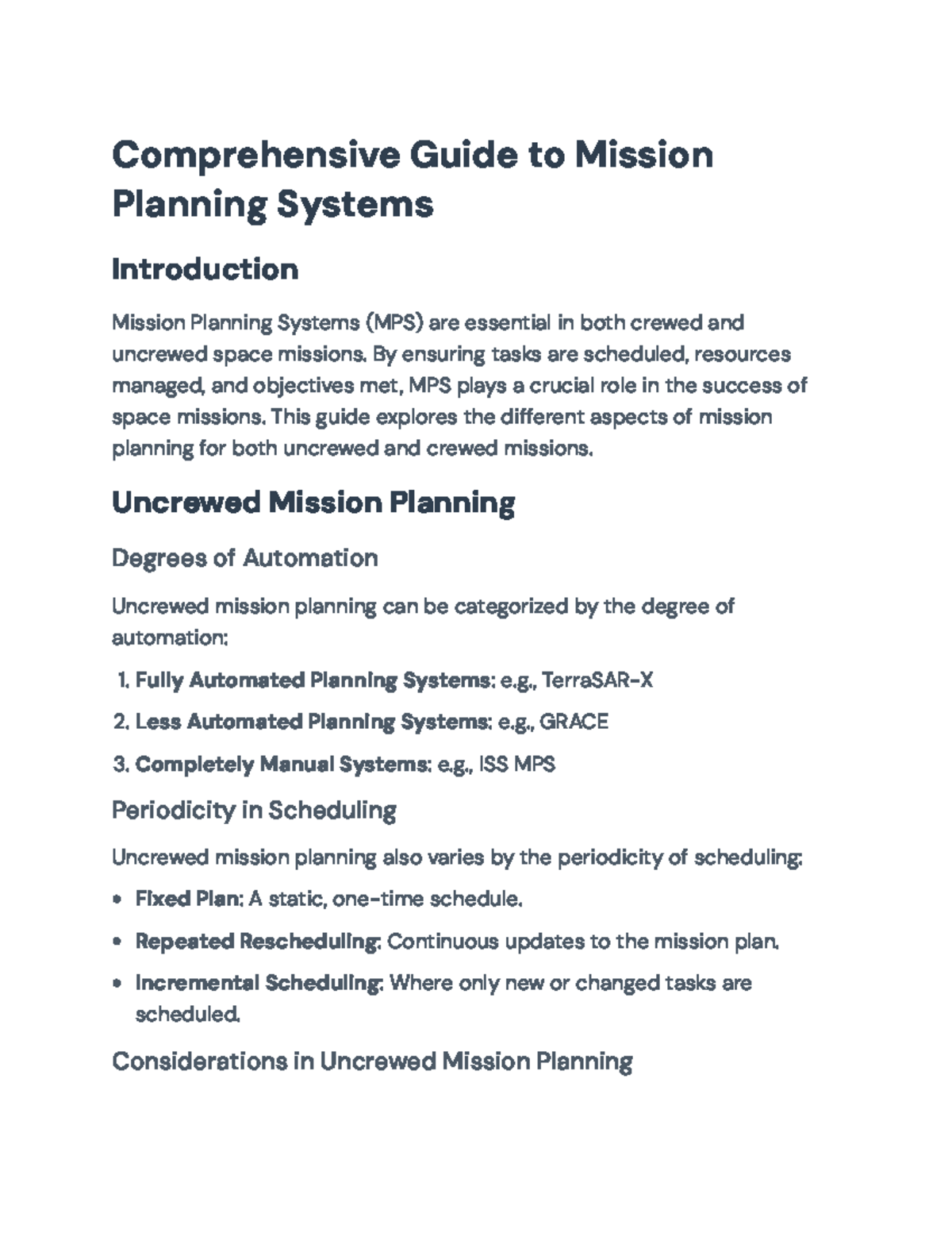 Mission Planning Systems: A Comprehensive Guide for Space Missions ...