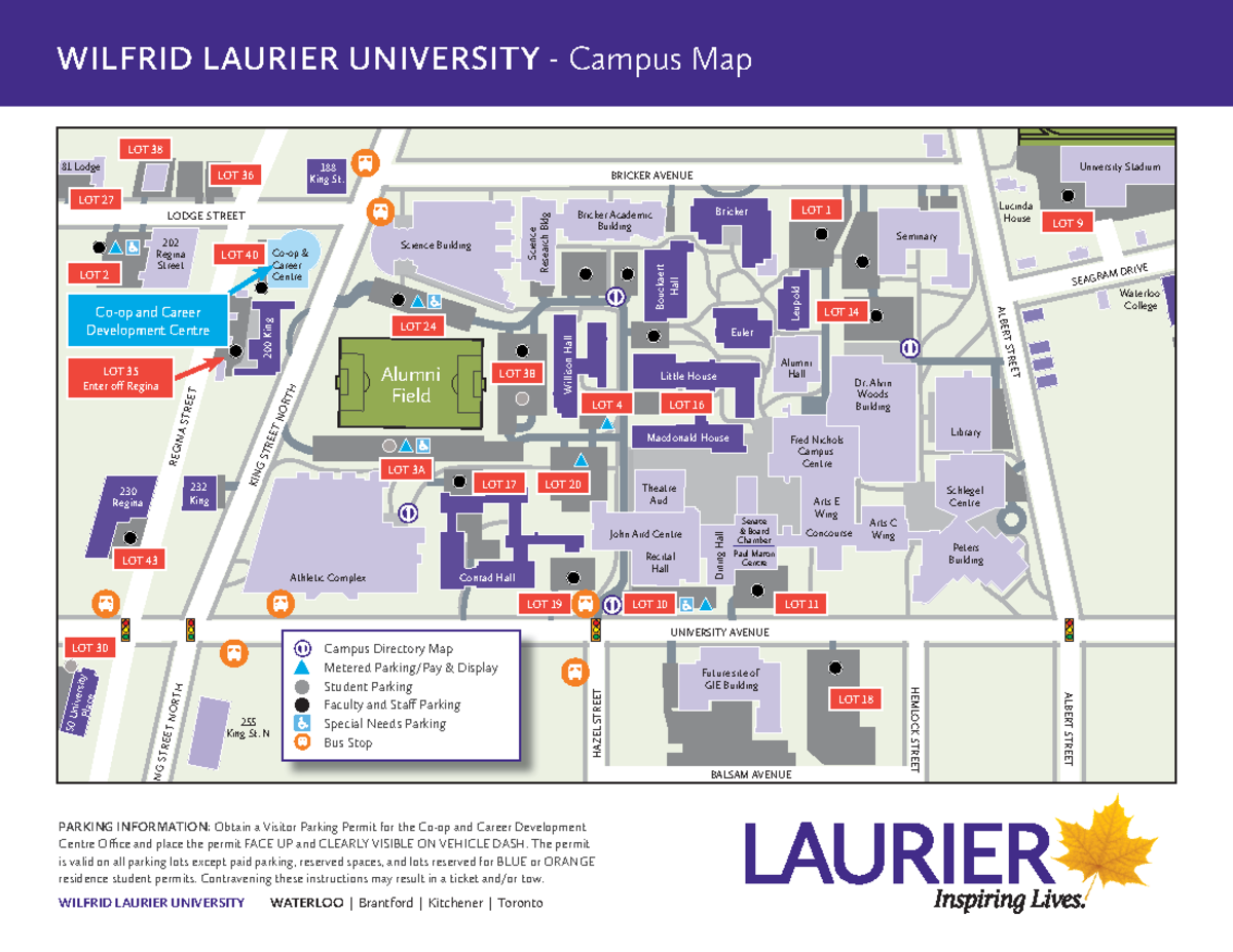 Co-op & Career Centre Campus Map at Wilfrid Laurier University - Studocu