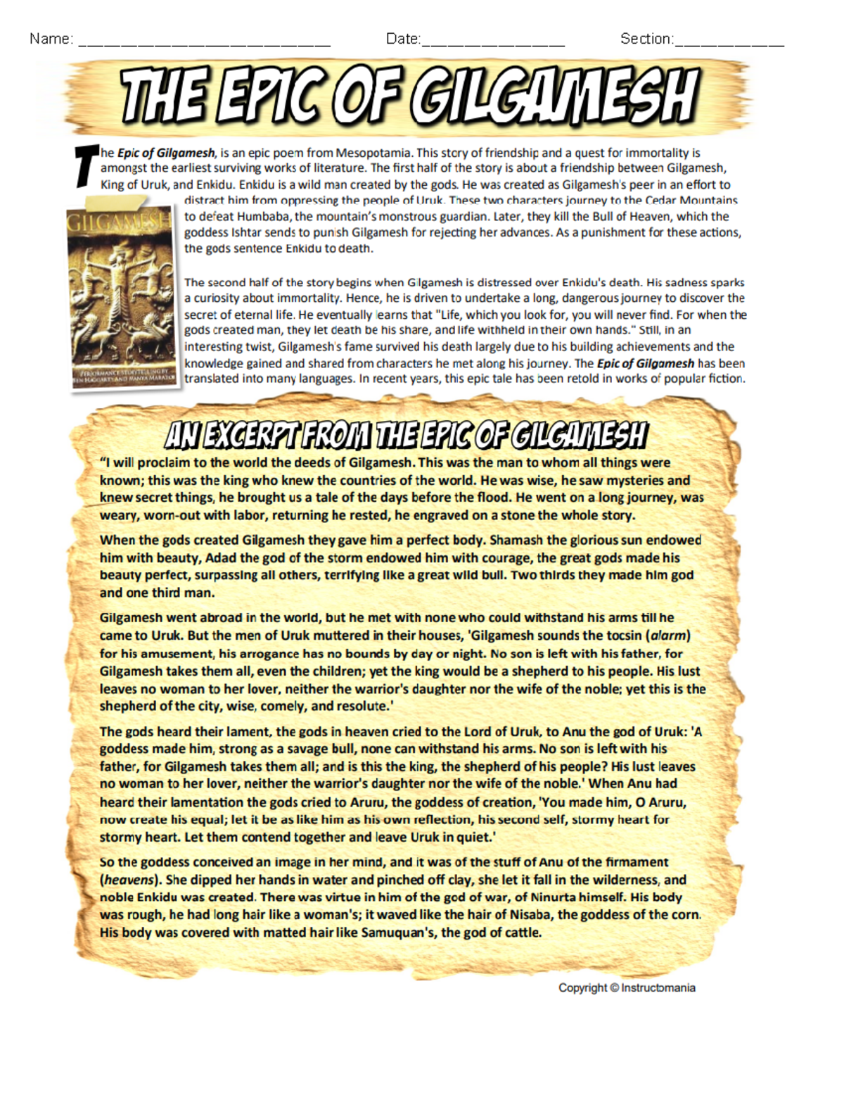 Gilgamesh Epic DBQ Summary - Lean Six Sigma Analysis - Studocu