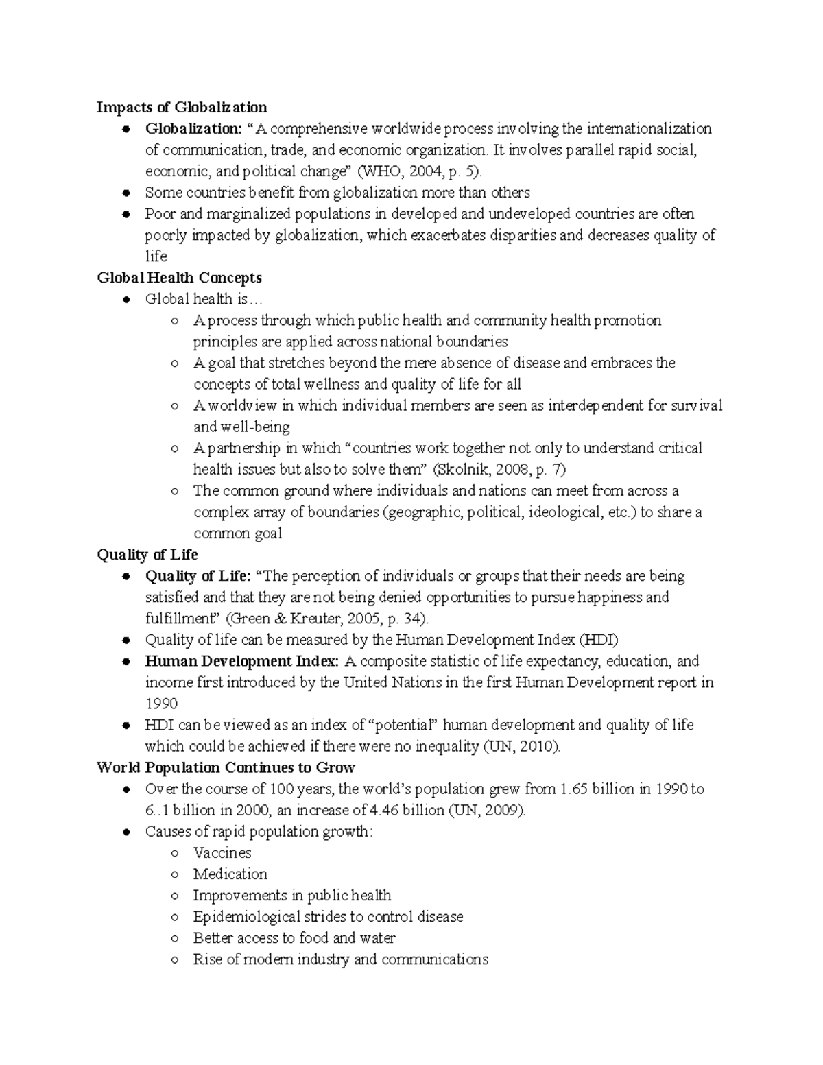 Trends in the Global Community - Impacts of Globalization Globalization ...