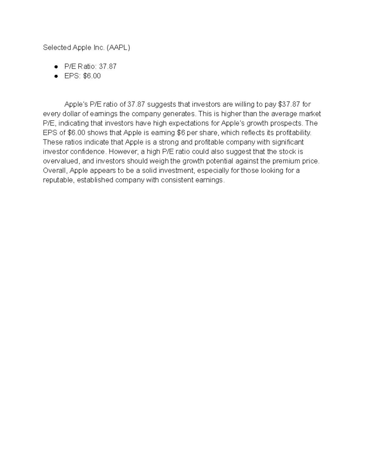 Case Study: Apple Inc. (AAPL) Financial Ratios Analysis - Studocu
