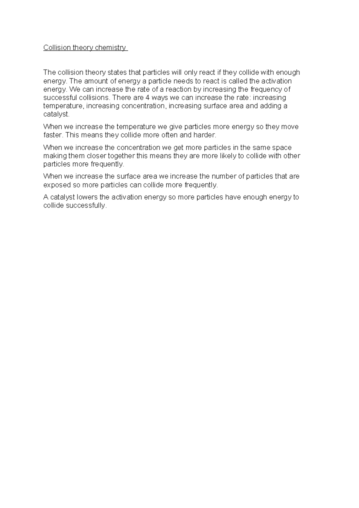 Collision Theory in Chemistry: Understanding Reaction Rates and Energy ...
