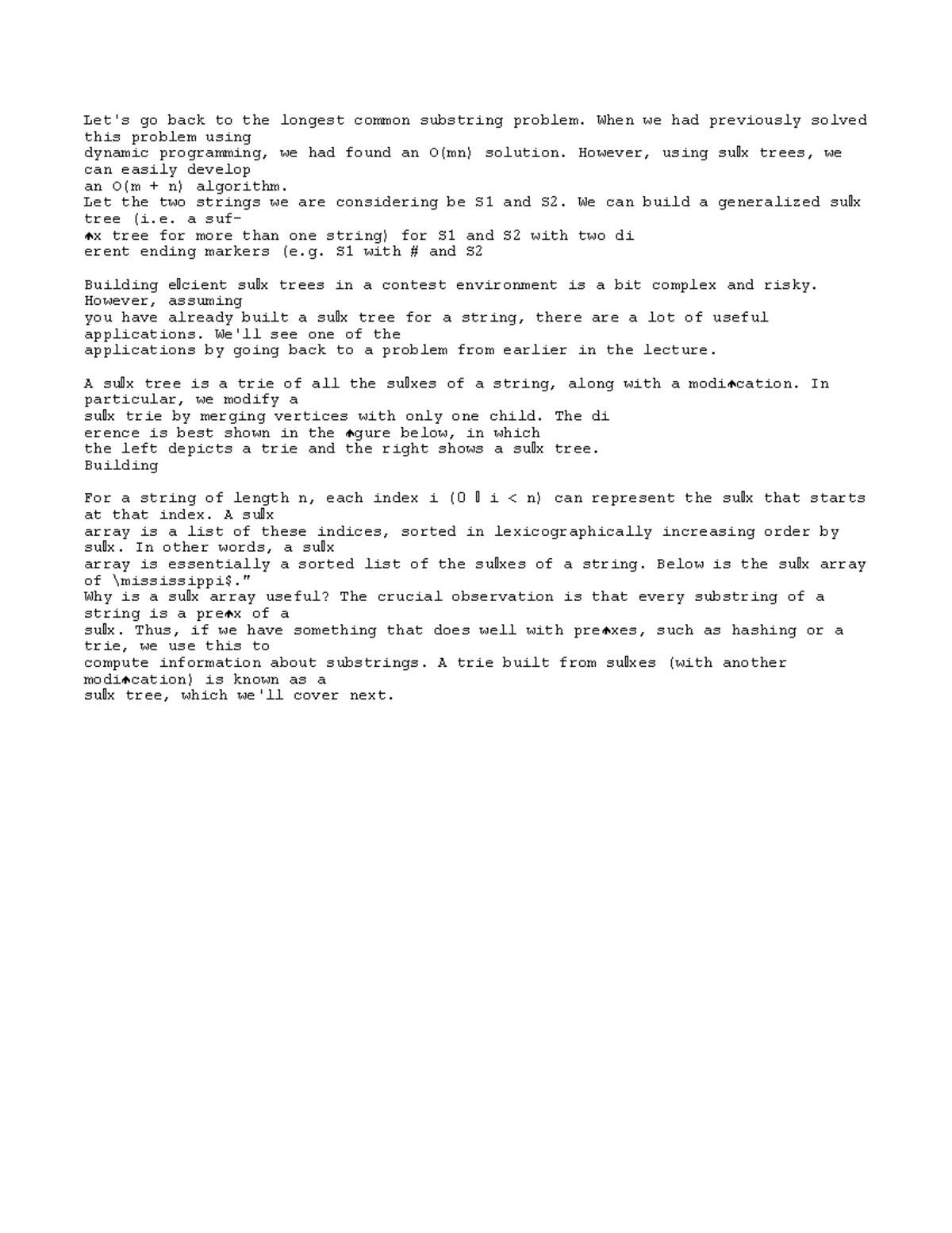 CS 48: Class Notes on Longest Common Substring & Suffix Trees - Studocu