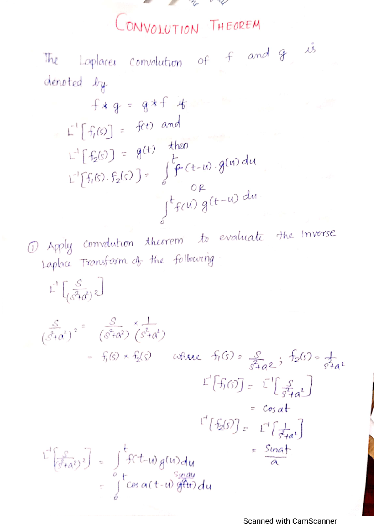 Convolution Theorem - Vector Calculus, Differential Equations And ...