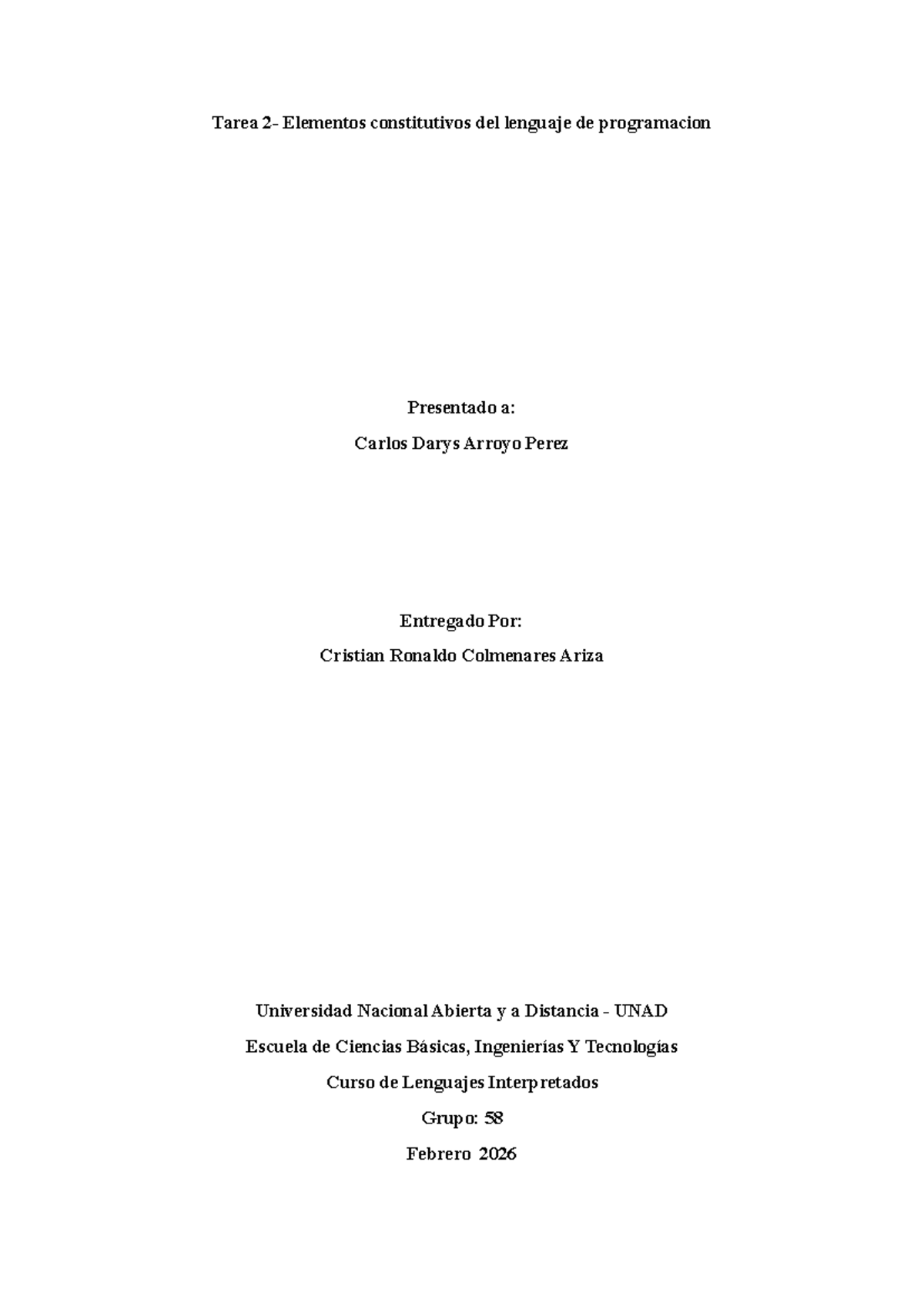 Tarea 2: Ejercicios de Programación en Python - Grupo 58 - Studocu