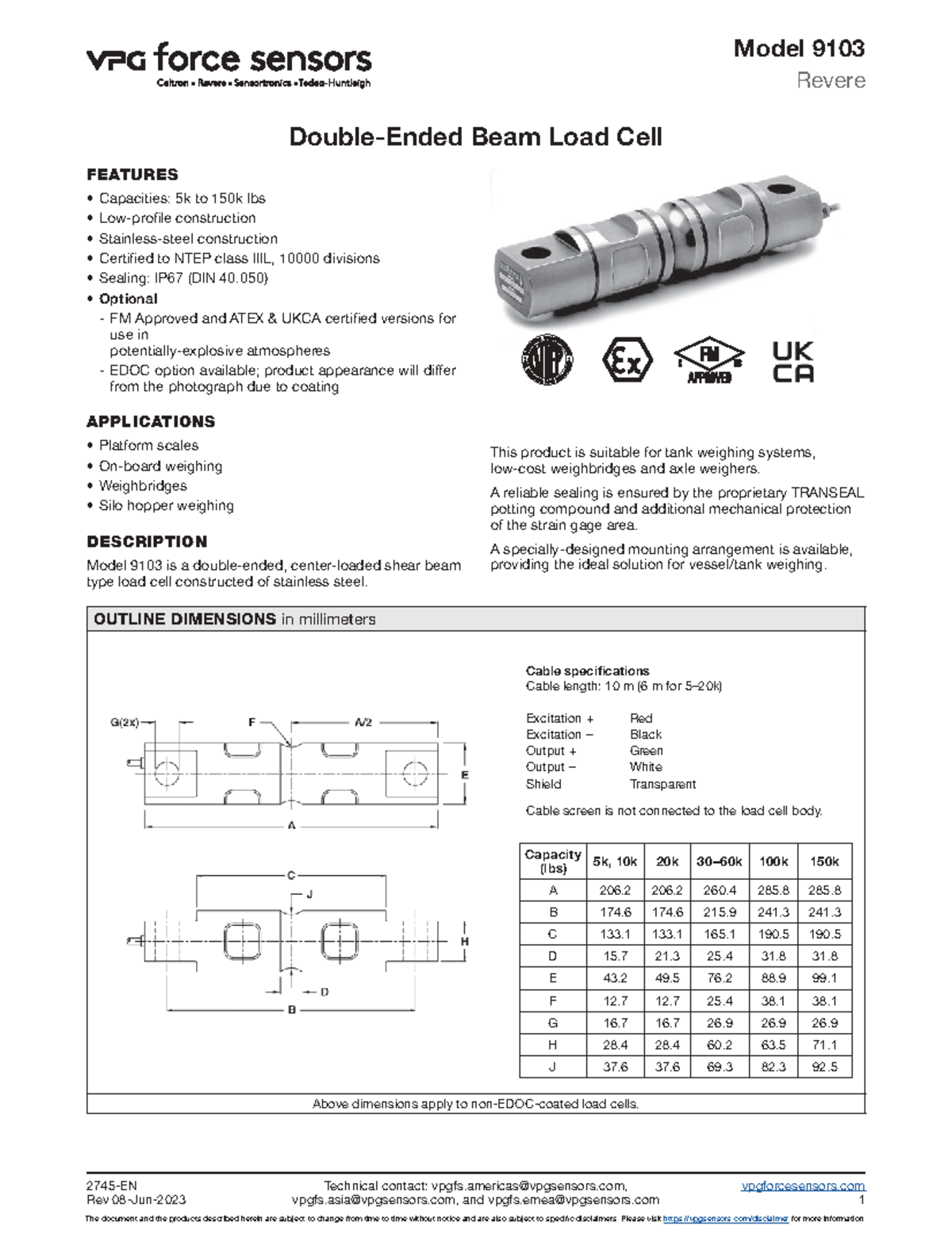 FS DS 2745-EN 9103: Model 9103 Revere Beam Load Cell Overview - Studocu