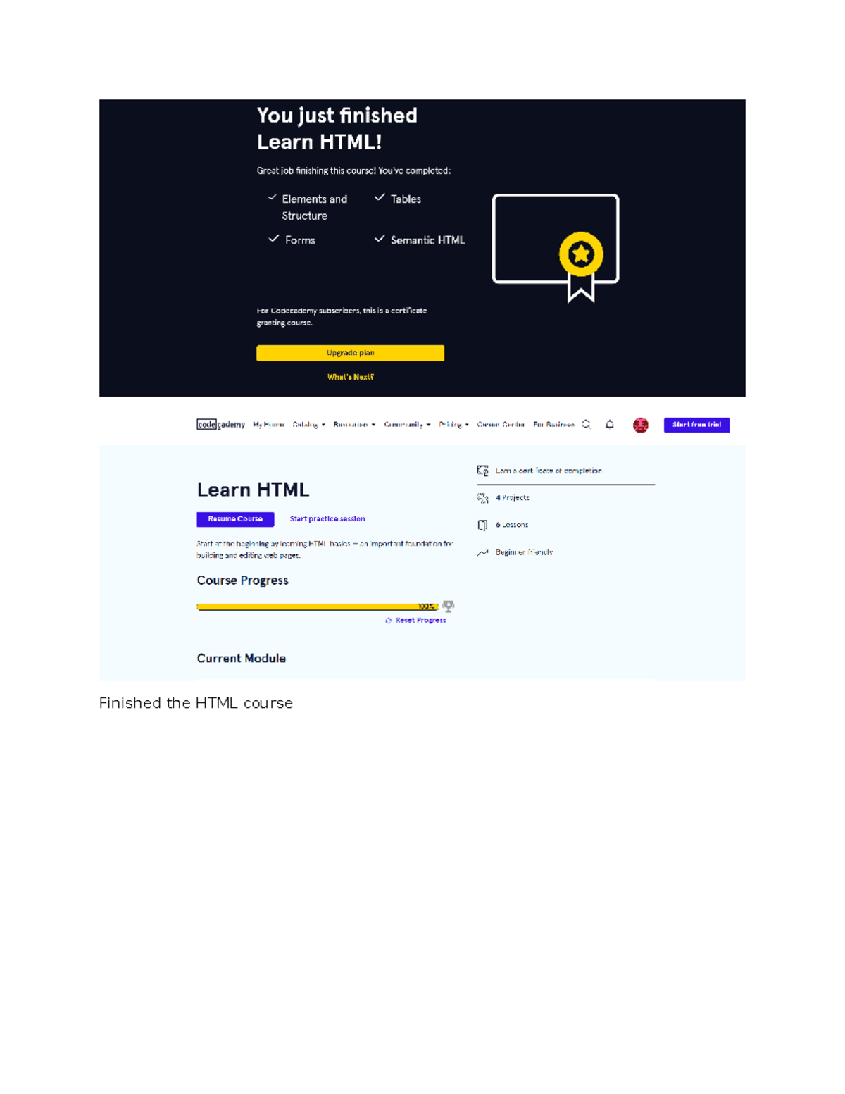 Assignment HTML CSS - CS 2205 - Finished the HTML course - Studocu