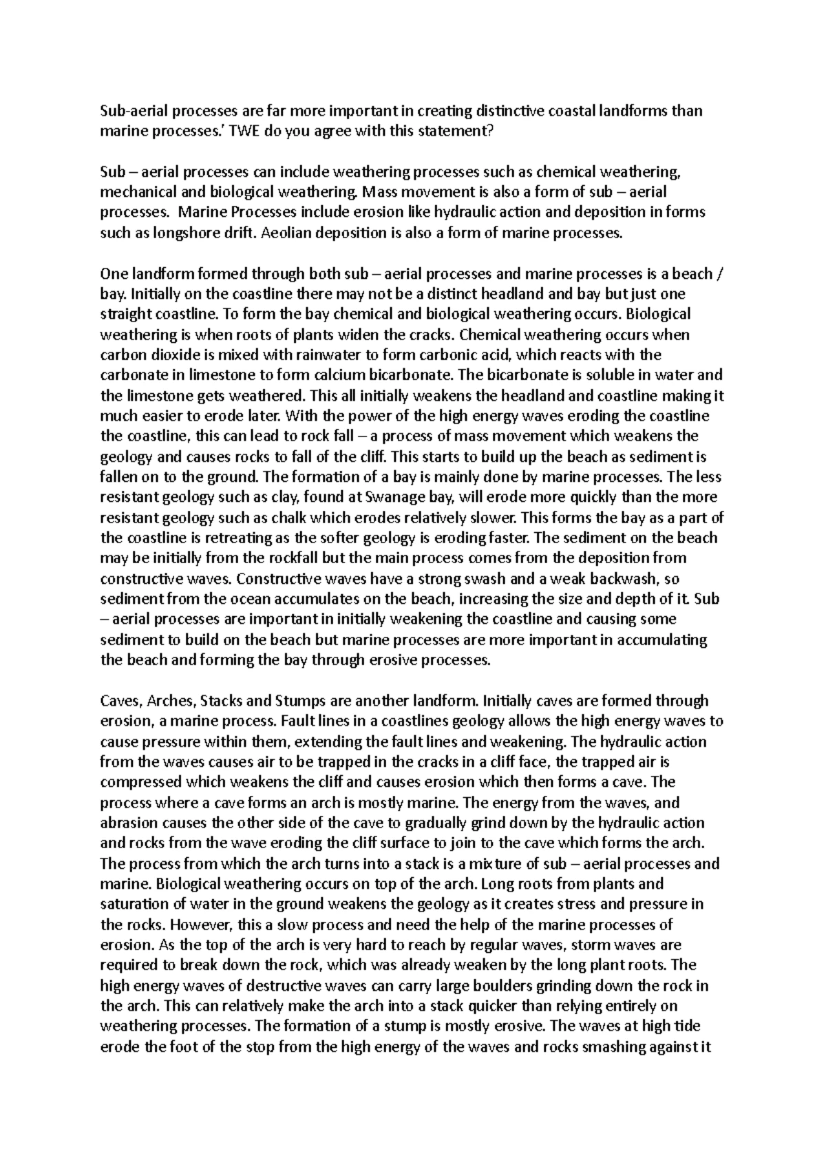 Case Study on Coastal Management Challenges in Lyme Regis - Studocu