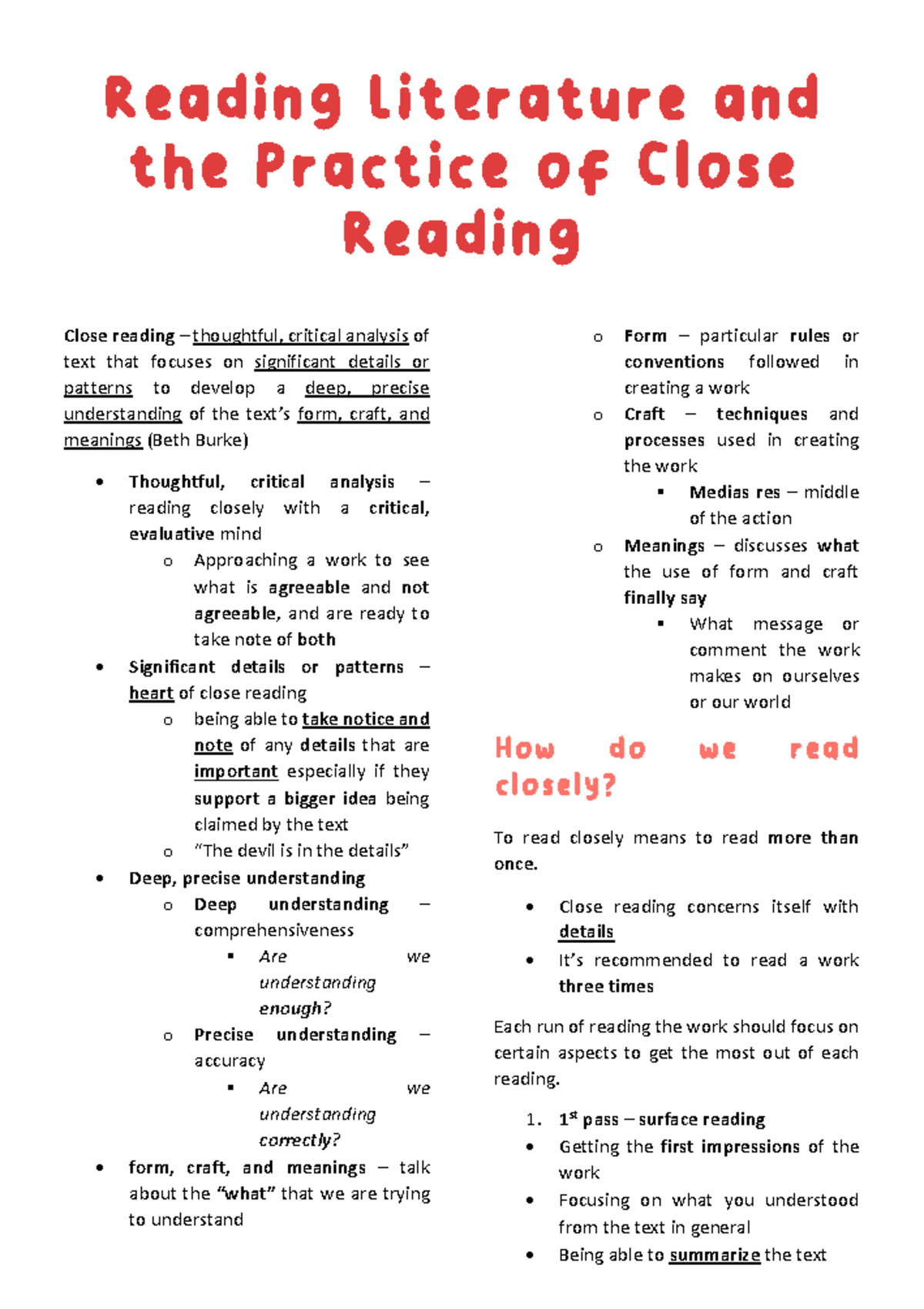 ENLIT 12 - Literature and Close Reading - Reading Literature and the ...