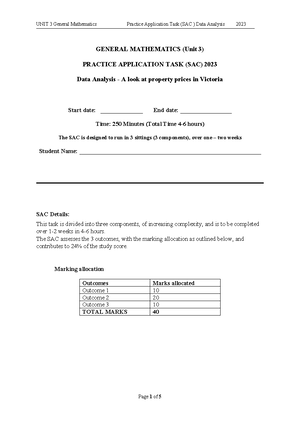 General Math SAC 2 - RECURSION FINANCIAL MODELLING SUMMARY Recurrence ...