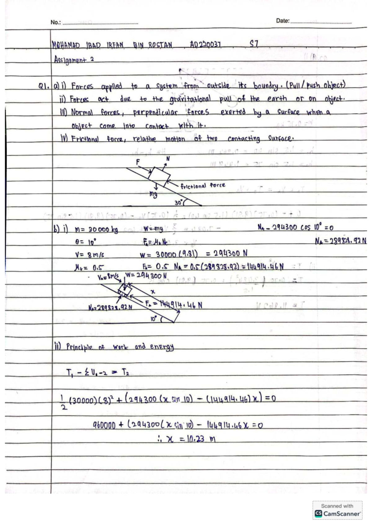 Assignments dynamic - assignment - No.: Date: MOHAMAD IBAD IRFAN BIN ...
