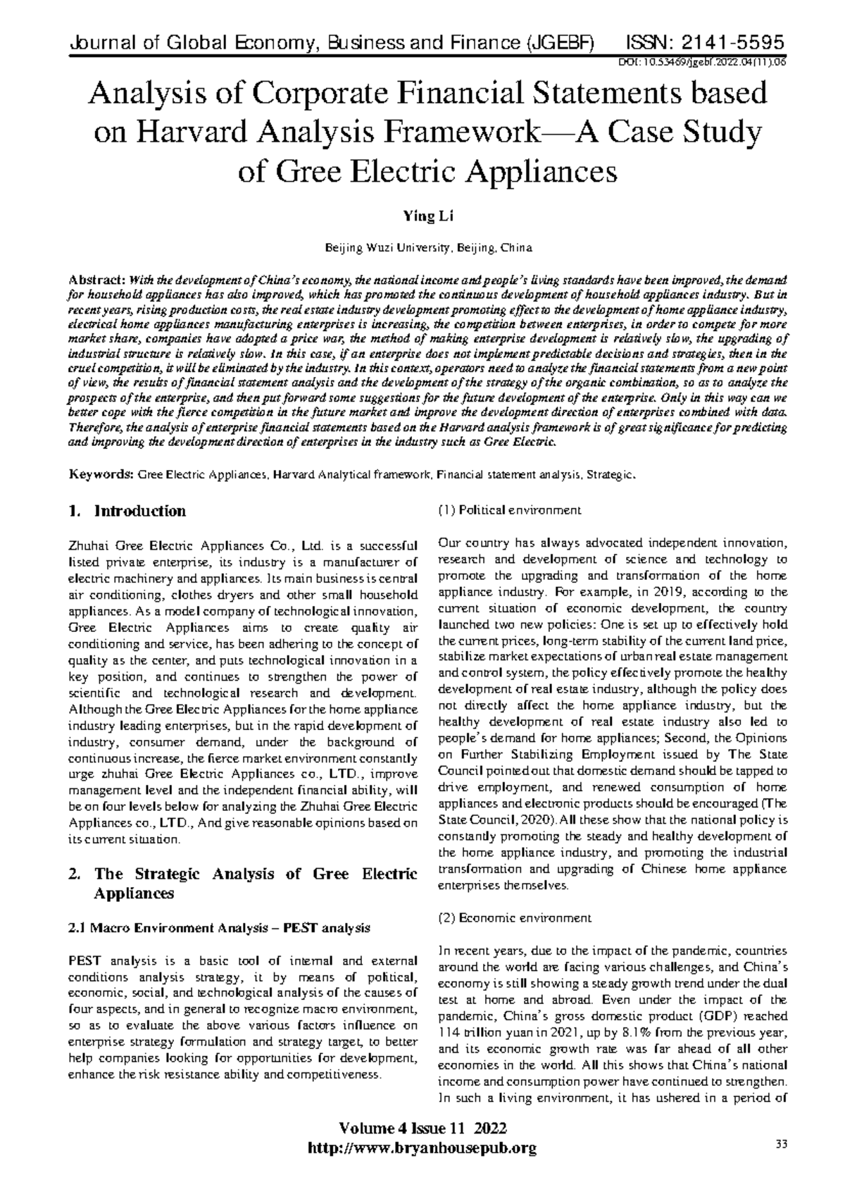 Analysis of Corporate Financial Statements: A Harvard Case Study on ...