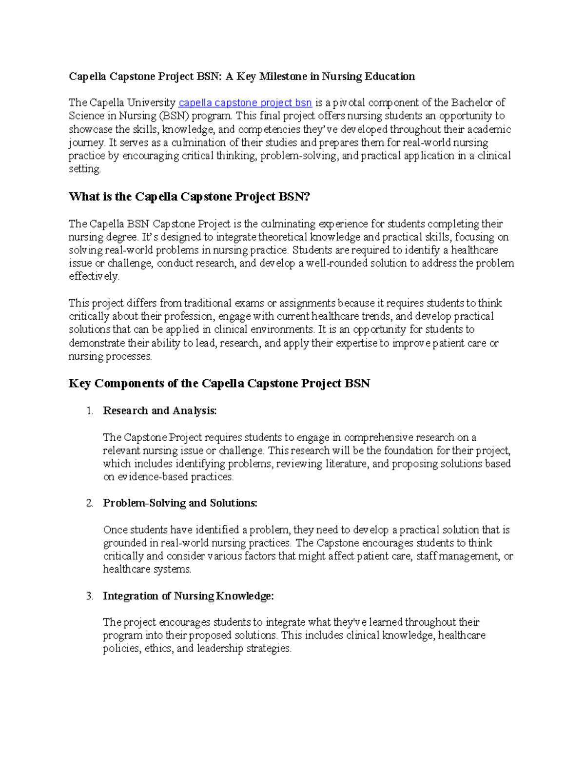 28 Capella Capstone Project BSN - This final project offers nursing ...