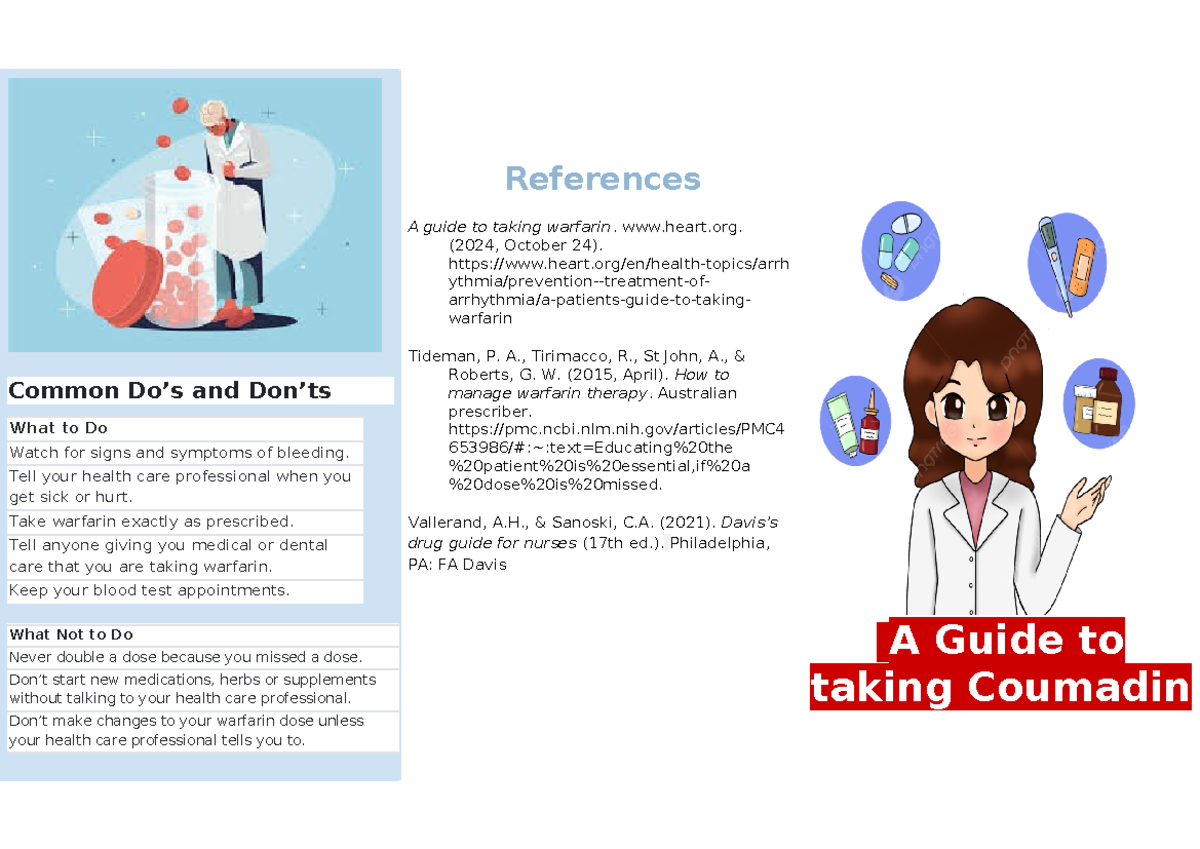 Coumadin brochure - Pt education - Common Do’s and Don’ts What to Do ...