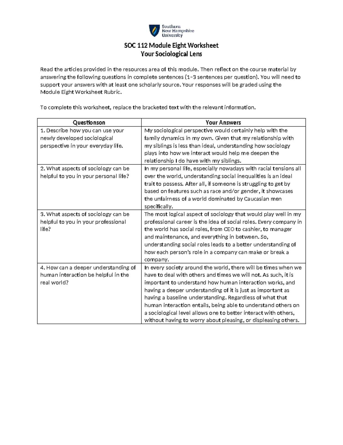 SOC 112 Module Eight Worksheet Completed - SOC 112 Module Eight ...