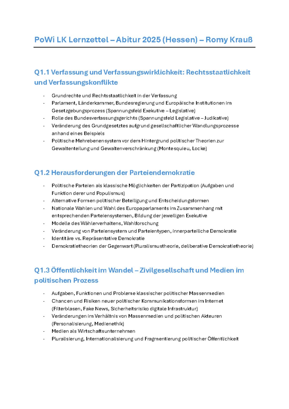 Powi LKAbitur 25 - Lernzettel für die Abiturprüfung 2025 (Hessen) - Studocu