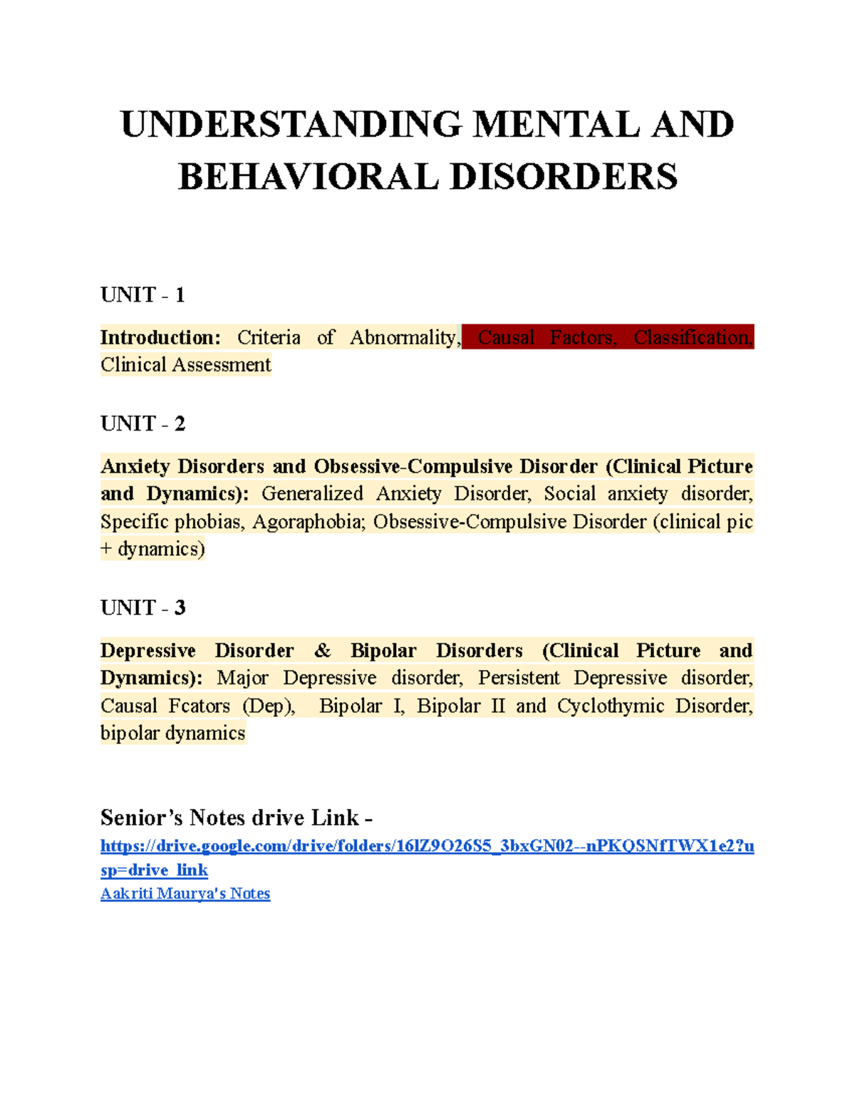 Understanding Mental & Behavioral Disorders: Key Concepts & Clinical ...