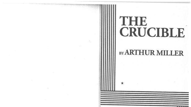 The crucible script - A banana - THE CRUCIBLE ARTHUR MILLER DRAMATISTS ...