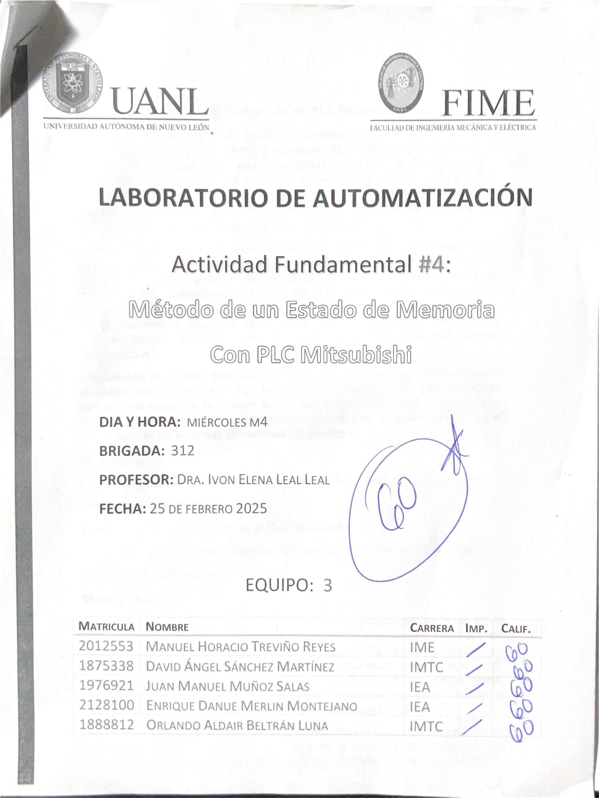 Tarea 4: Estado de Memoria en PLC Mitsubishi - UANL FIME - Studocu