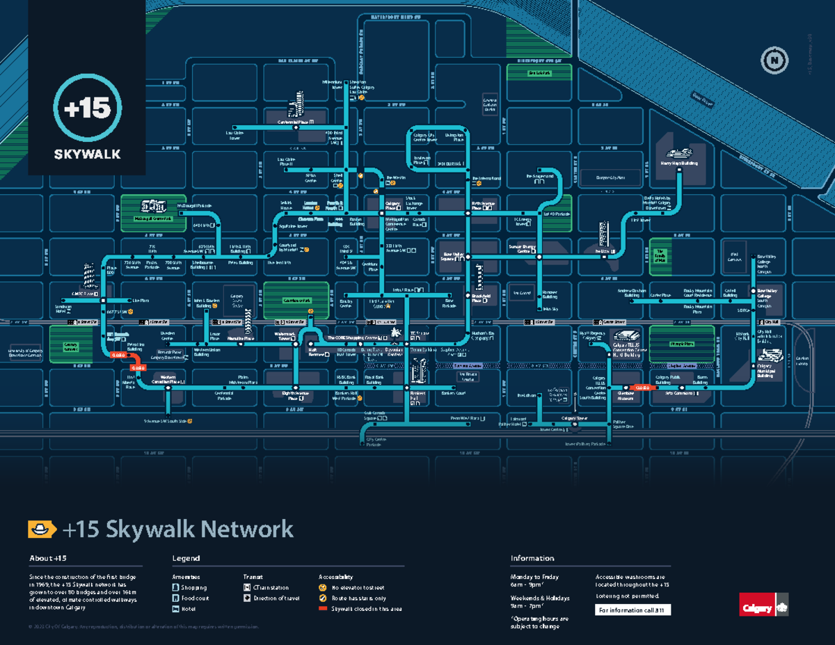 Plus 15 skywalk network map - About +15 Legend Information +15 Skywalk ...