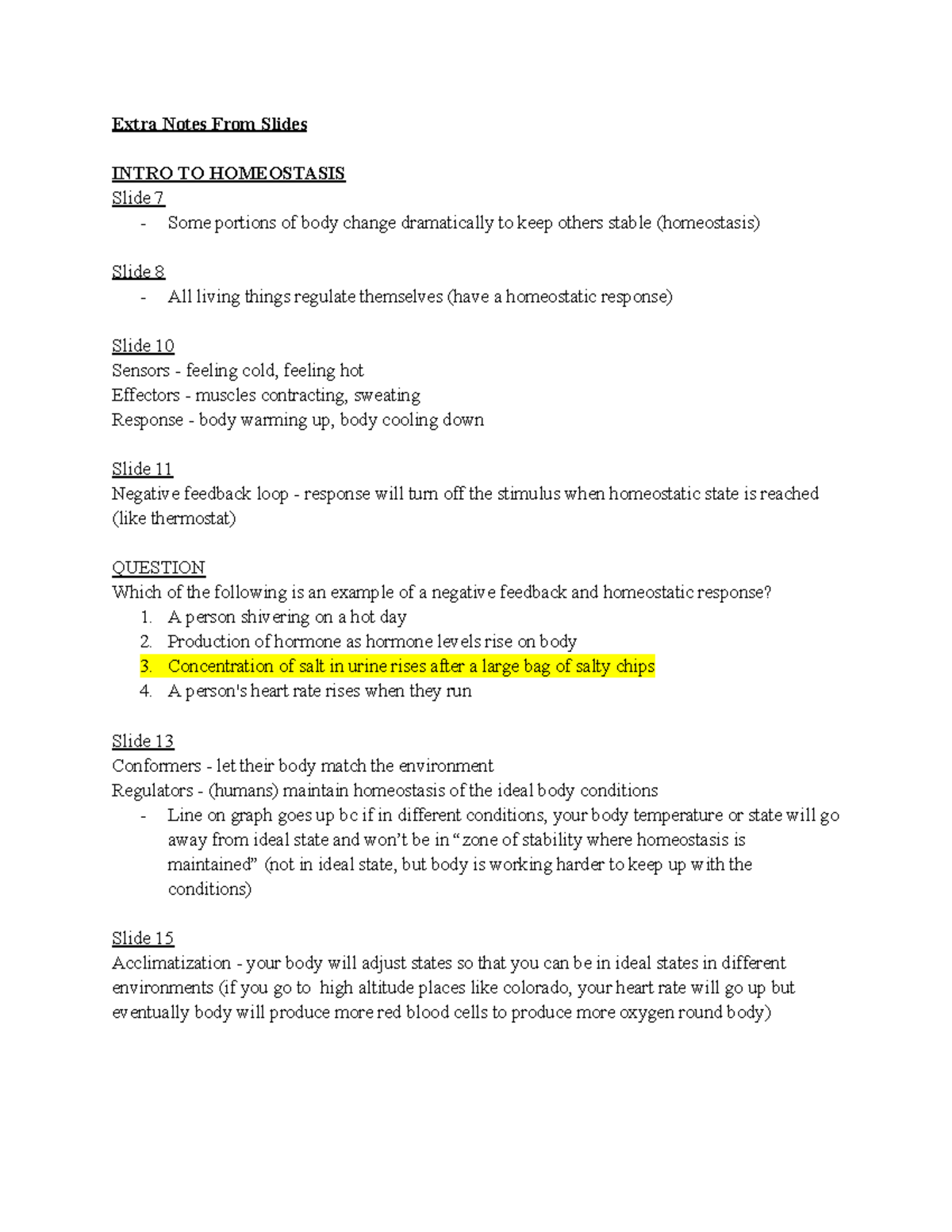 BIO1030 II - Lecture 1: Homeostasis and Cellular Processes Notes - Studocu